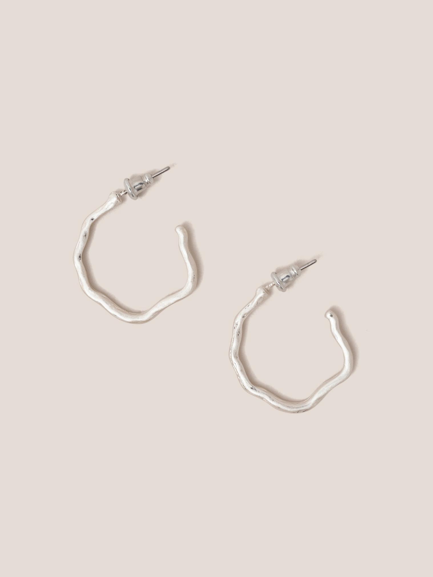 Abstract Hoop Earrings in SILVER TONE METALLIC | White Stuff