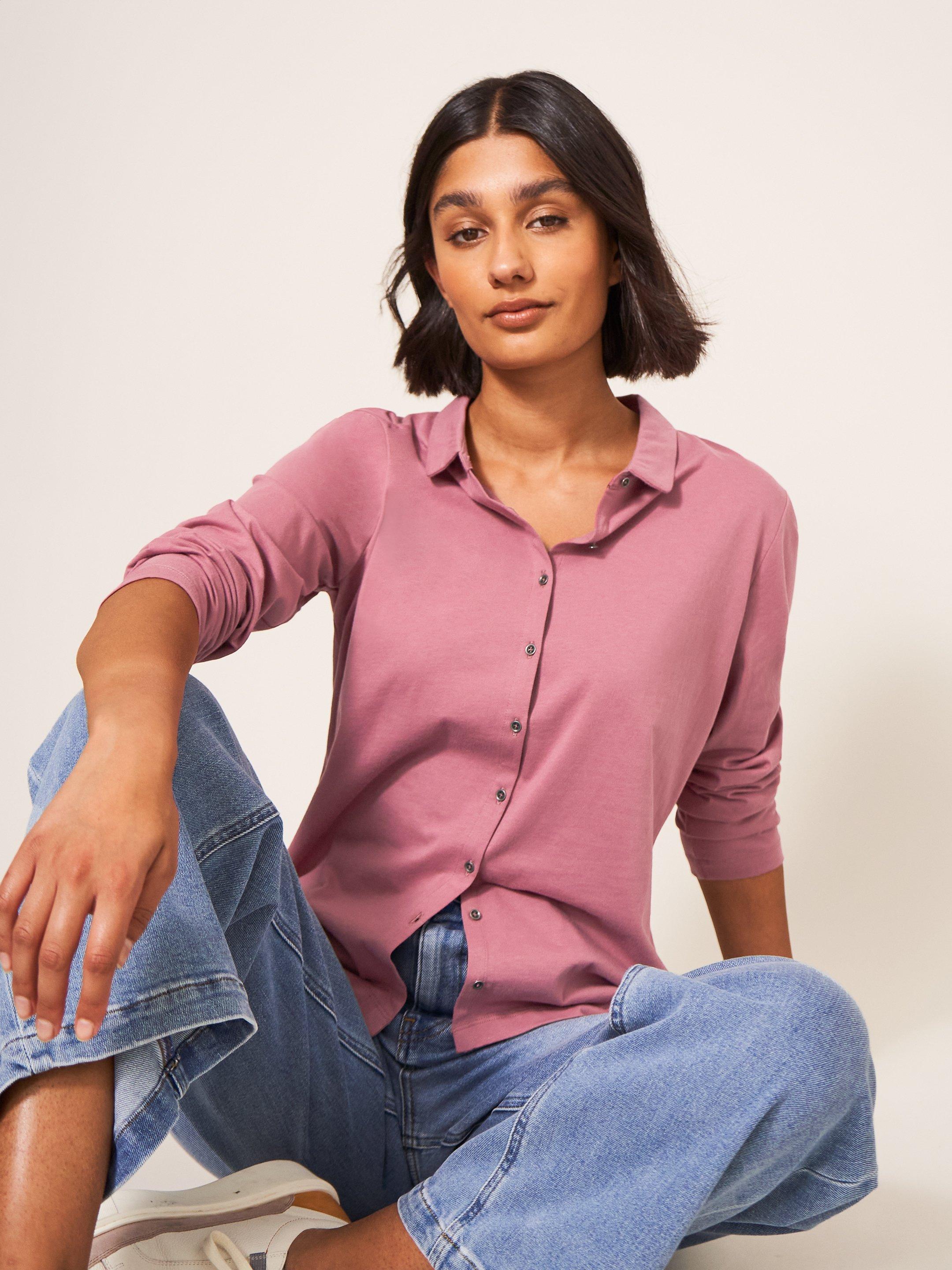 COSMIC LS SHIRT in MID PINK | White Stuff