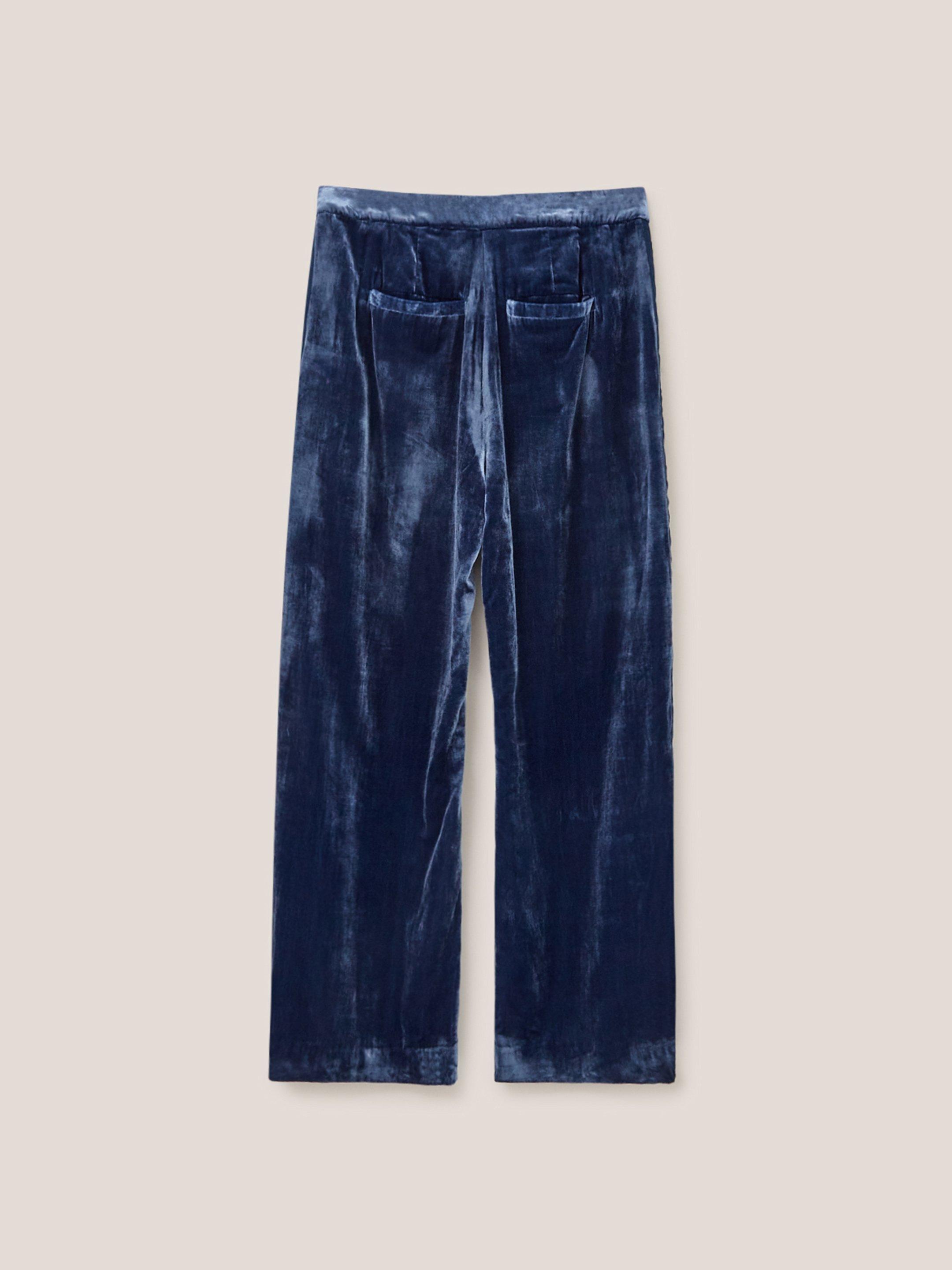 Jenny Velvet Wide Leg Trouser in DEEP BLUE | White Stuff