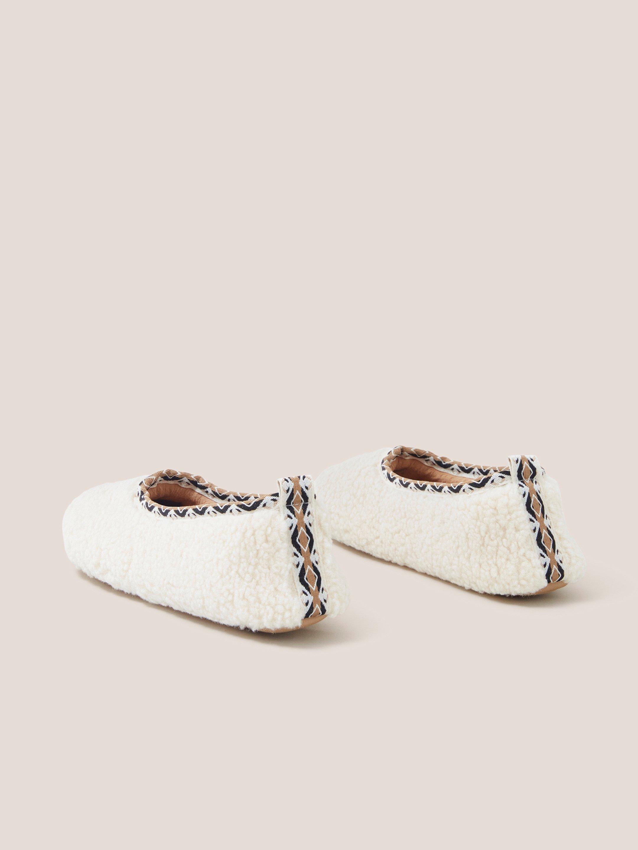 Borg Ballet Slipper in DARK NATURAL | White Stuff