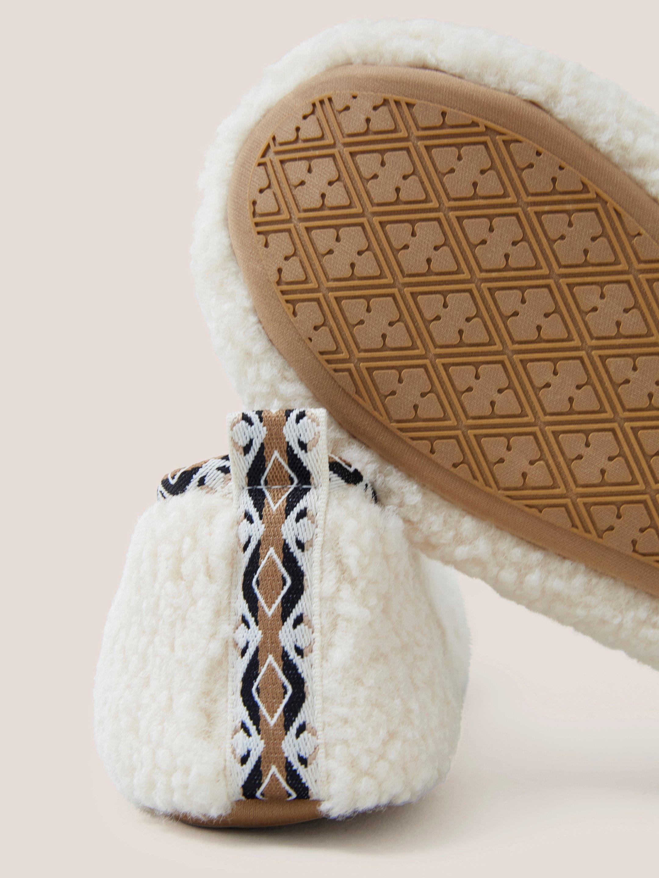 Borg Ballet Slipper in DARK NATURAL | White Stuff