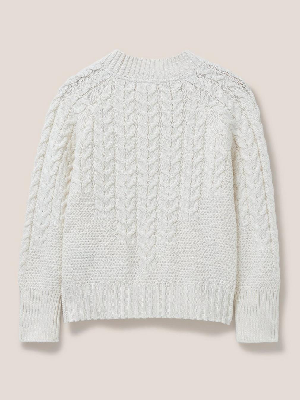 CABLE YOKE JUMPER in PALE IVORY | White Stuff