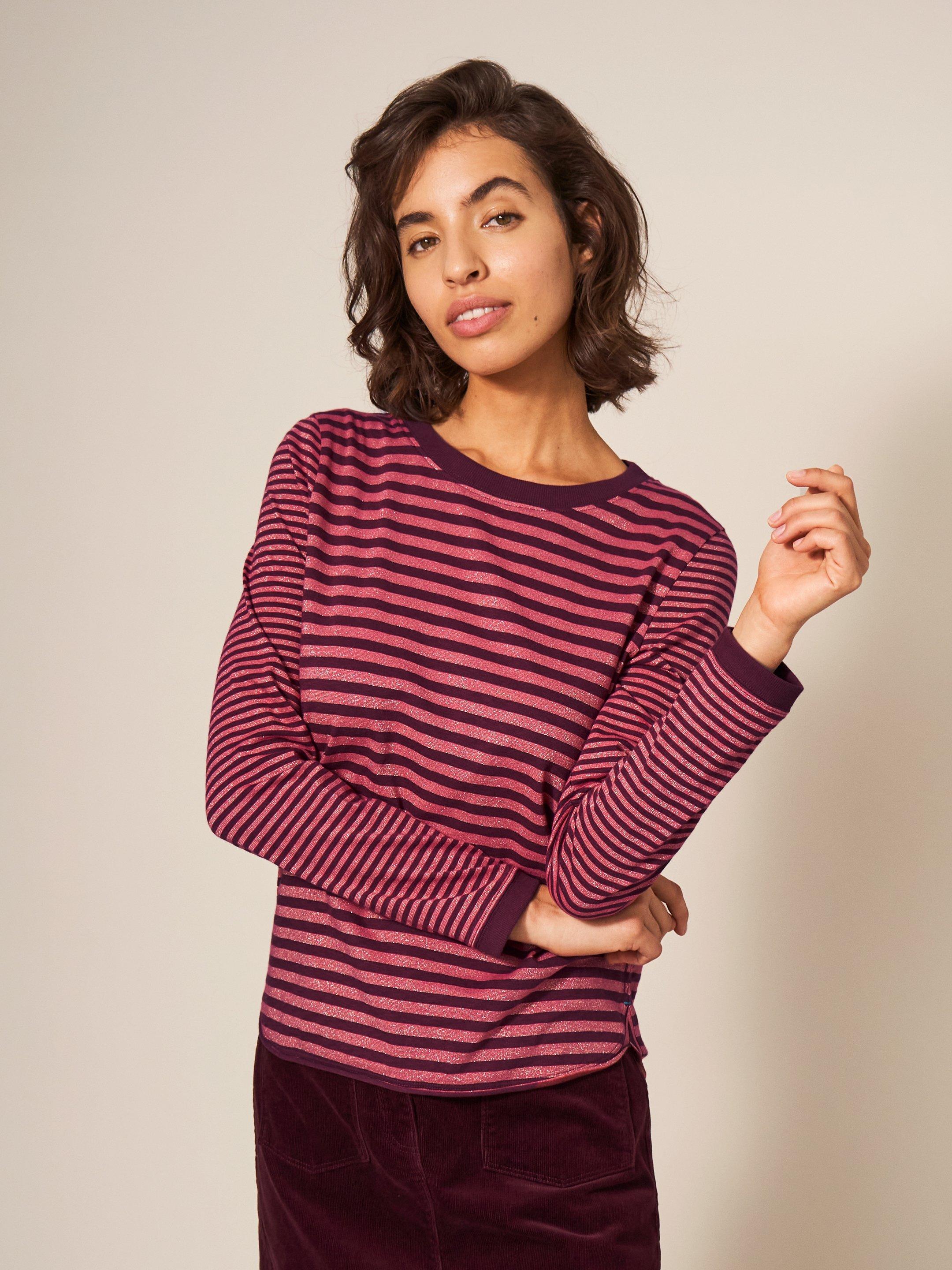 CASSIE SPARKLE TEE in PINK MULTI | White Stuff