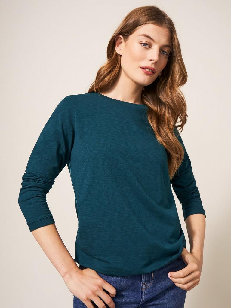 CASSIE TEE in MID TEAL | White Stuff US