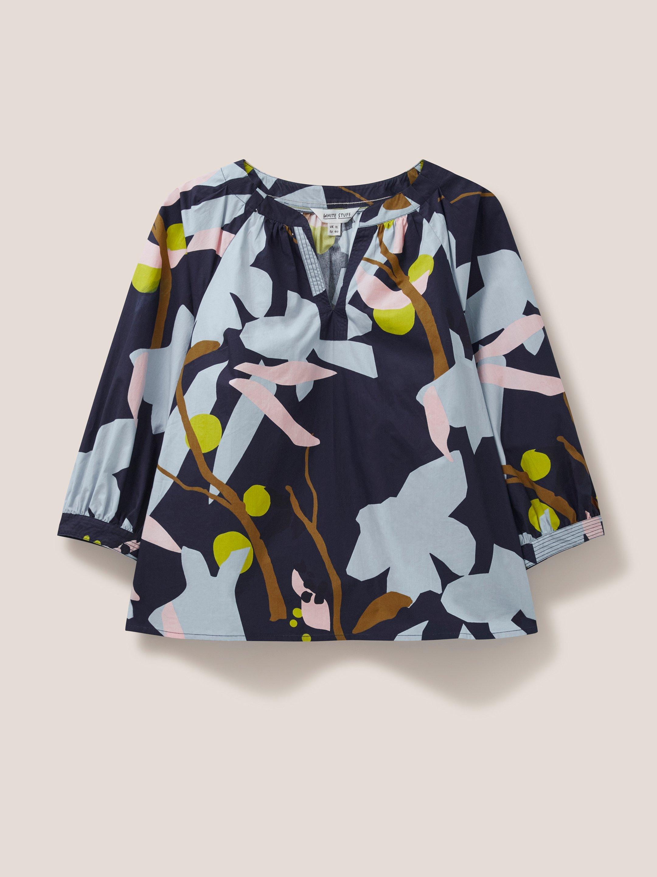 Jemima Cotton Top in NAVY MULTI | White Stuff
