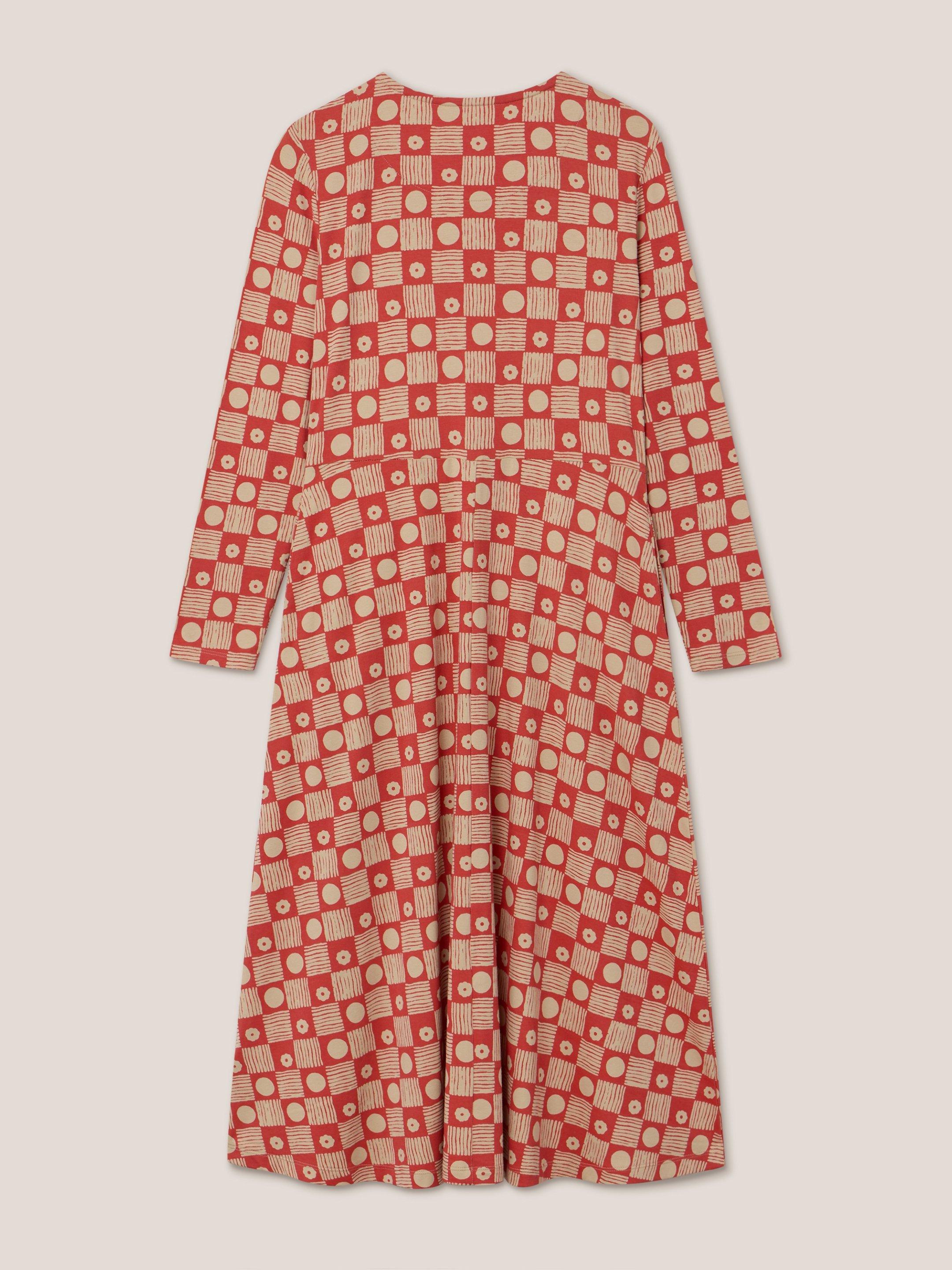 Madeline Classic Jersey Dress in RED PRINT | White Stuff