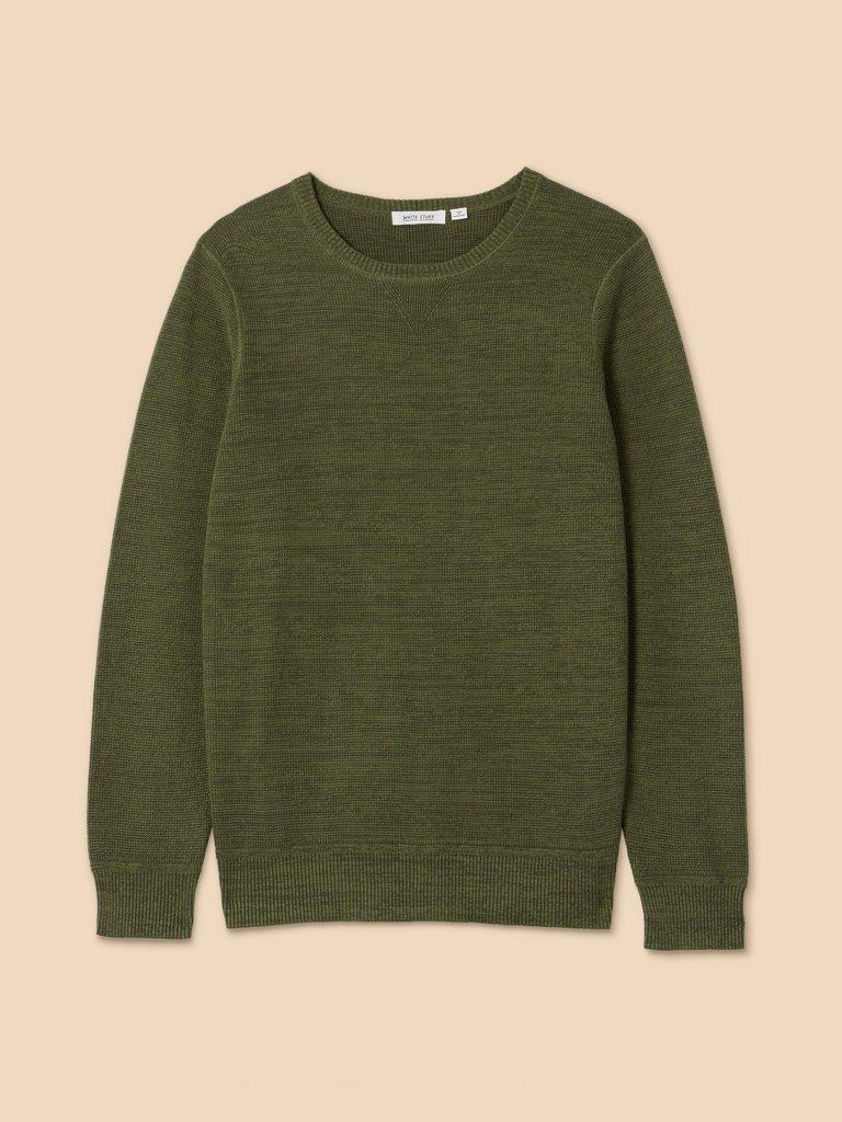 Attadale Crew Neck Jumper in KHAKI GREEN | White Stuff