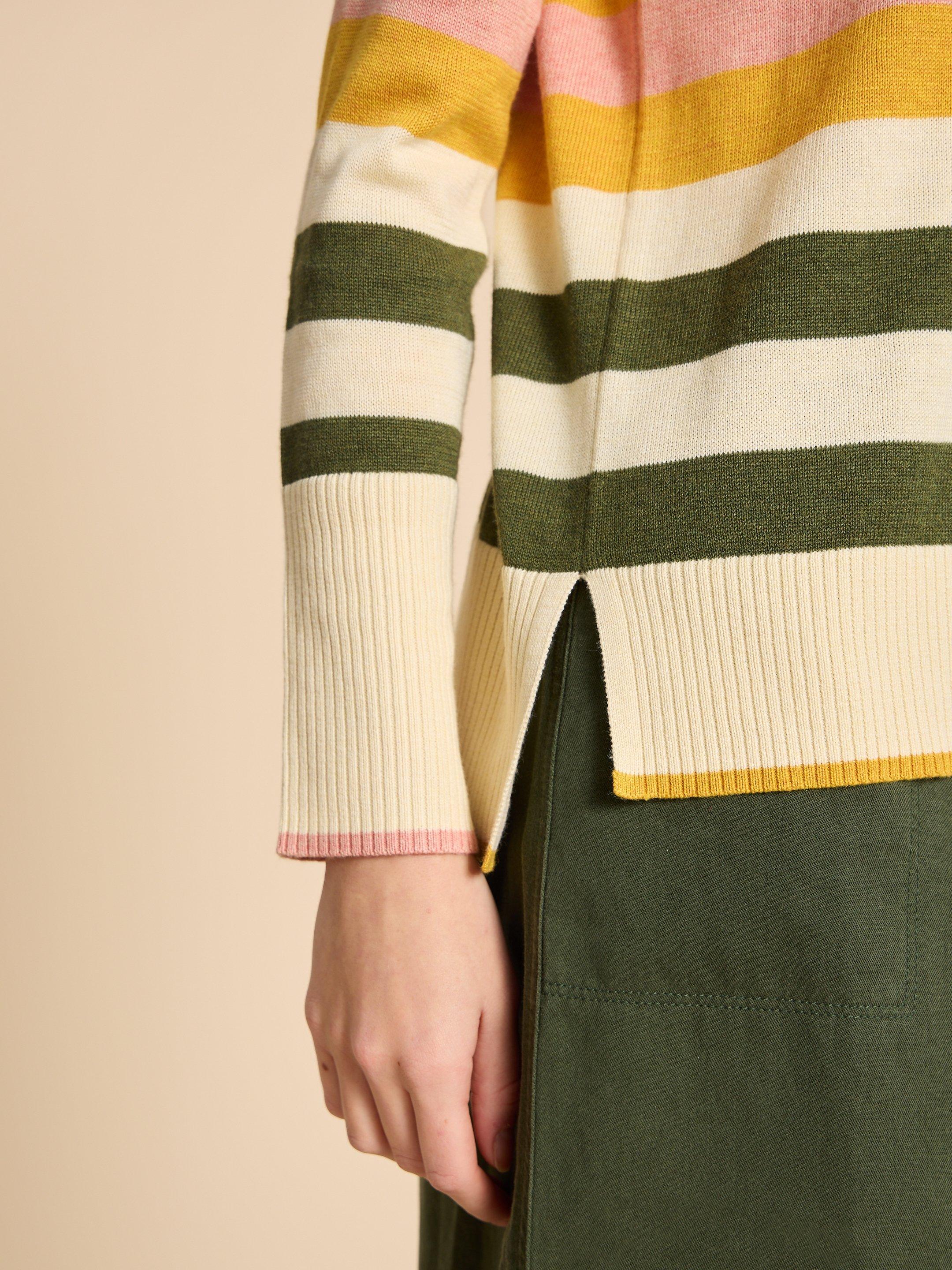 OLIVE STRIPE KNITTED JUMPER in NATURAL MULTI | White Stuff