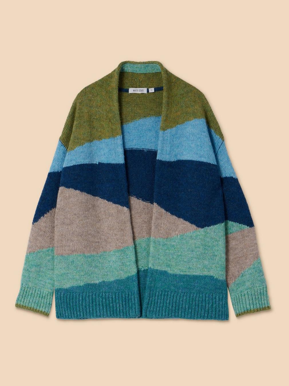 PATTI PATCHWORK CARDIGAN in GREEN MULTI | White Stuff