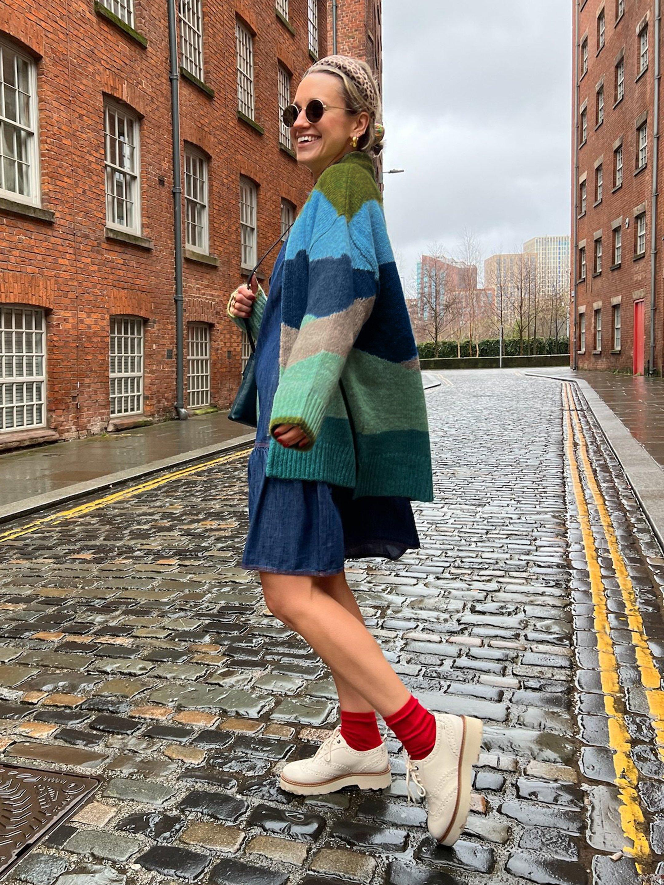 PATTI PATCHWORK CARDIGAN in GREEN MULTI | White Stuff