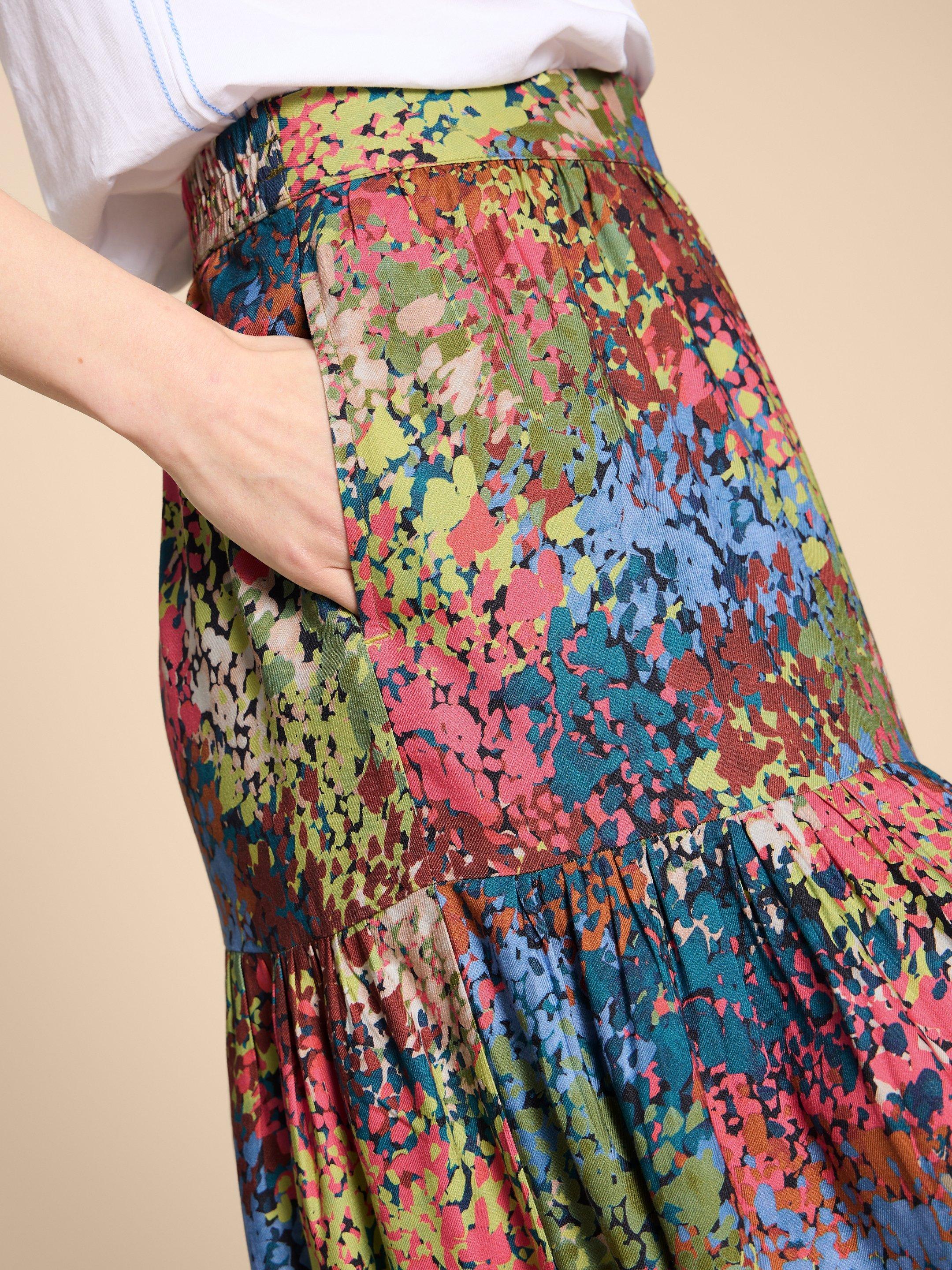 Jamima Eco Vero Skirt in PINK MULTI | White Stuff