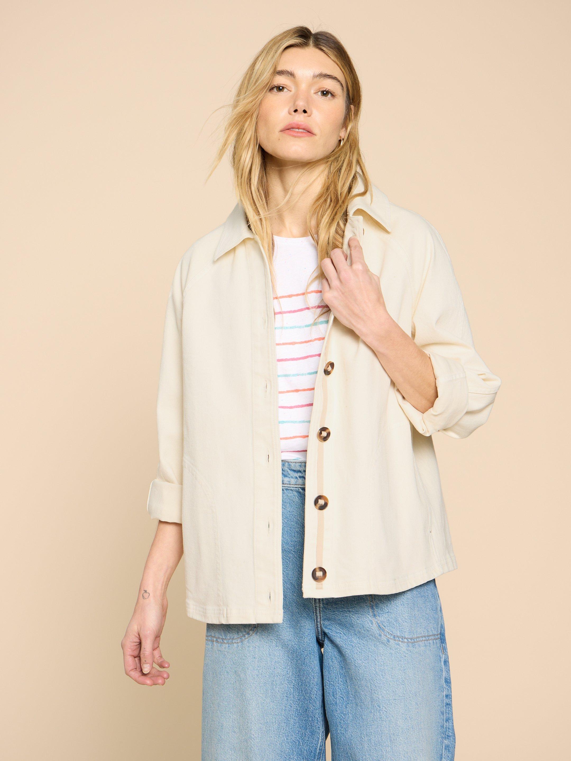 Eden Denim Relaxed Jacket in LIGHT NATURAL | White Stuff
