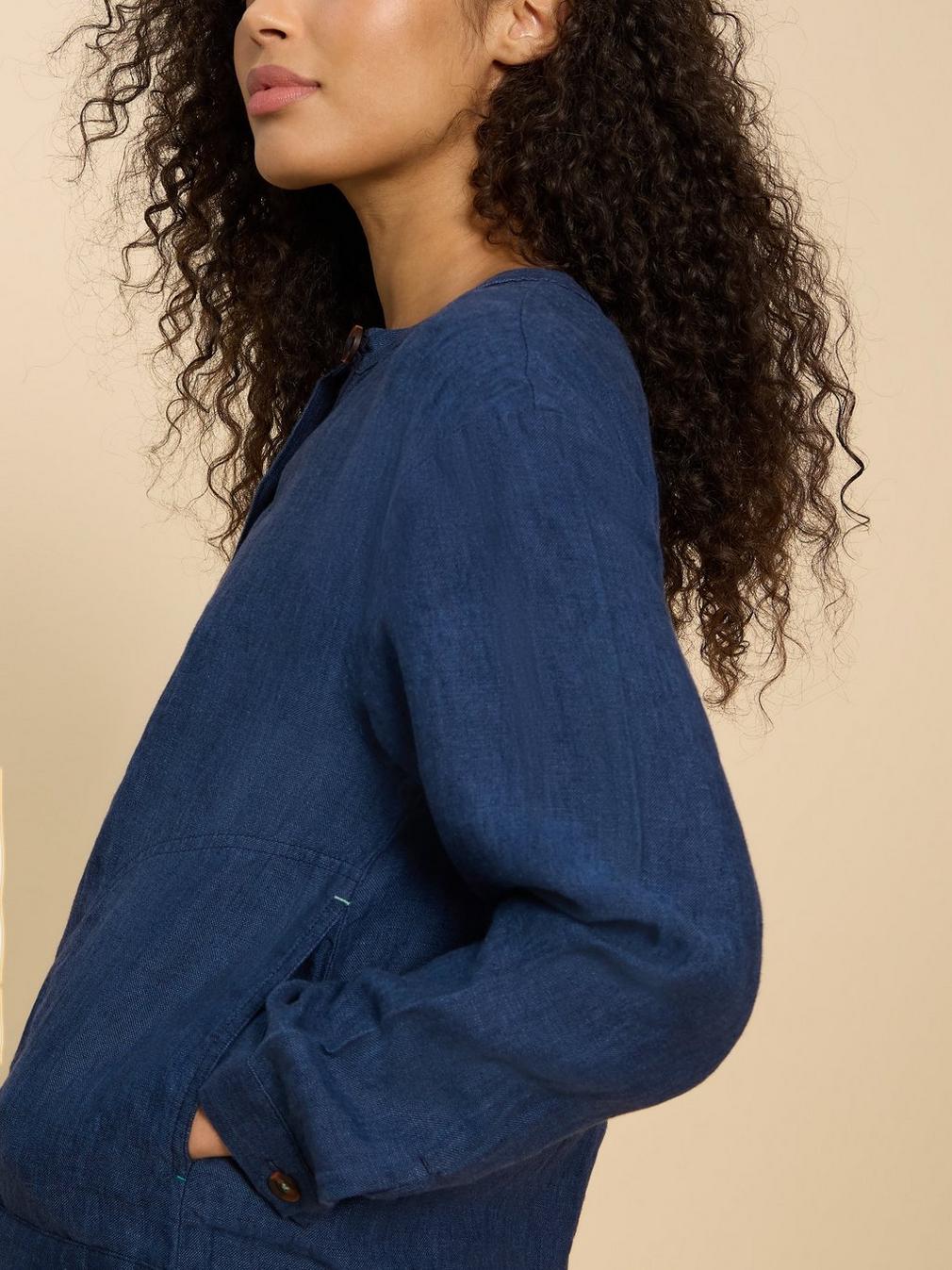 Adele Linen Jacket in DARK NAVY | White Stuff