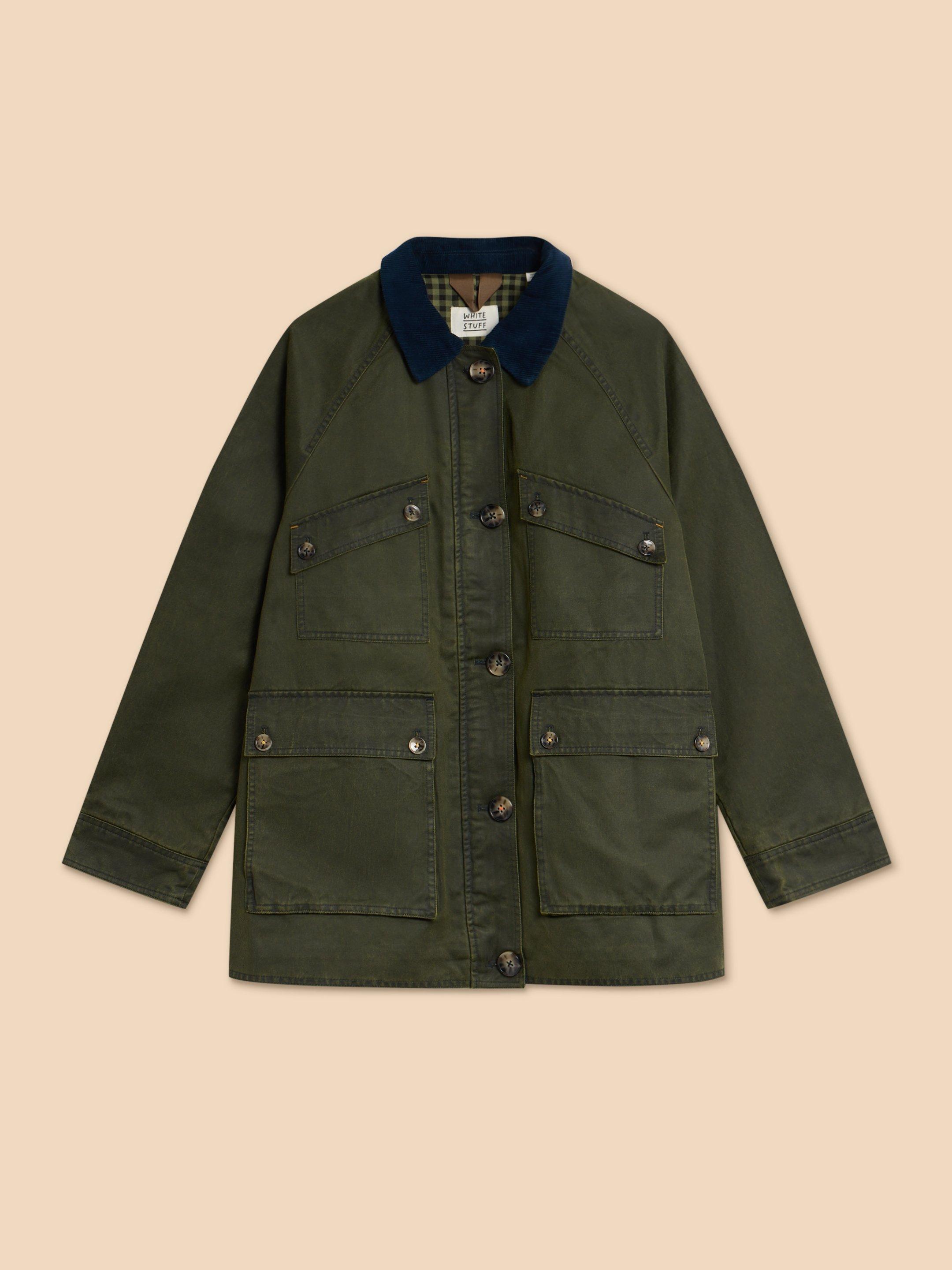 Juniper Cotton Jacket in KHAKI GREEN | White Stuff