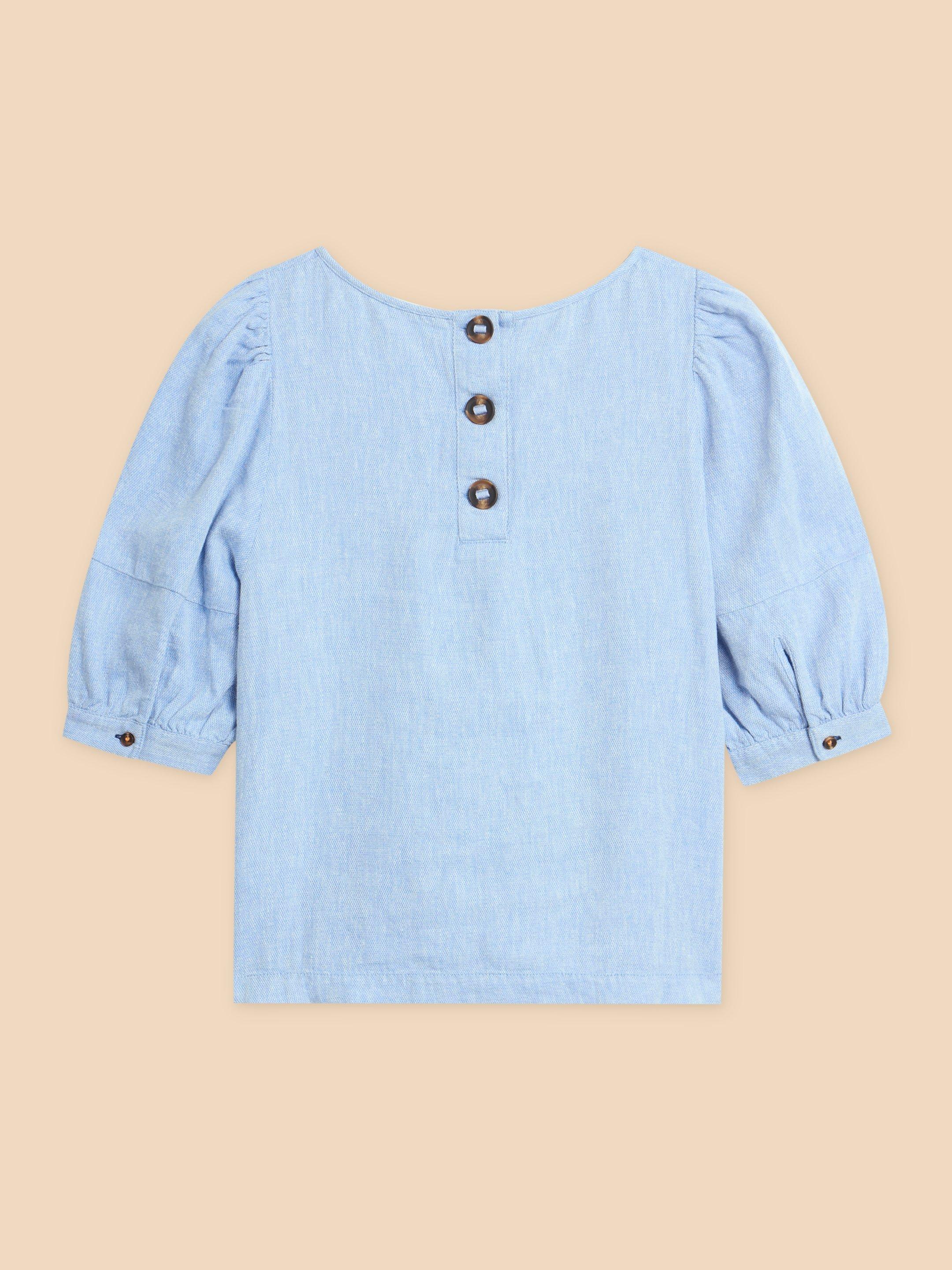 Shelly Linen Blend Top in CHAMBRAY BLUE | White Stuff