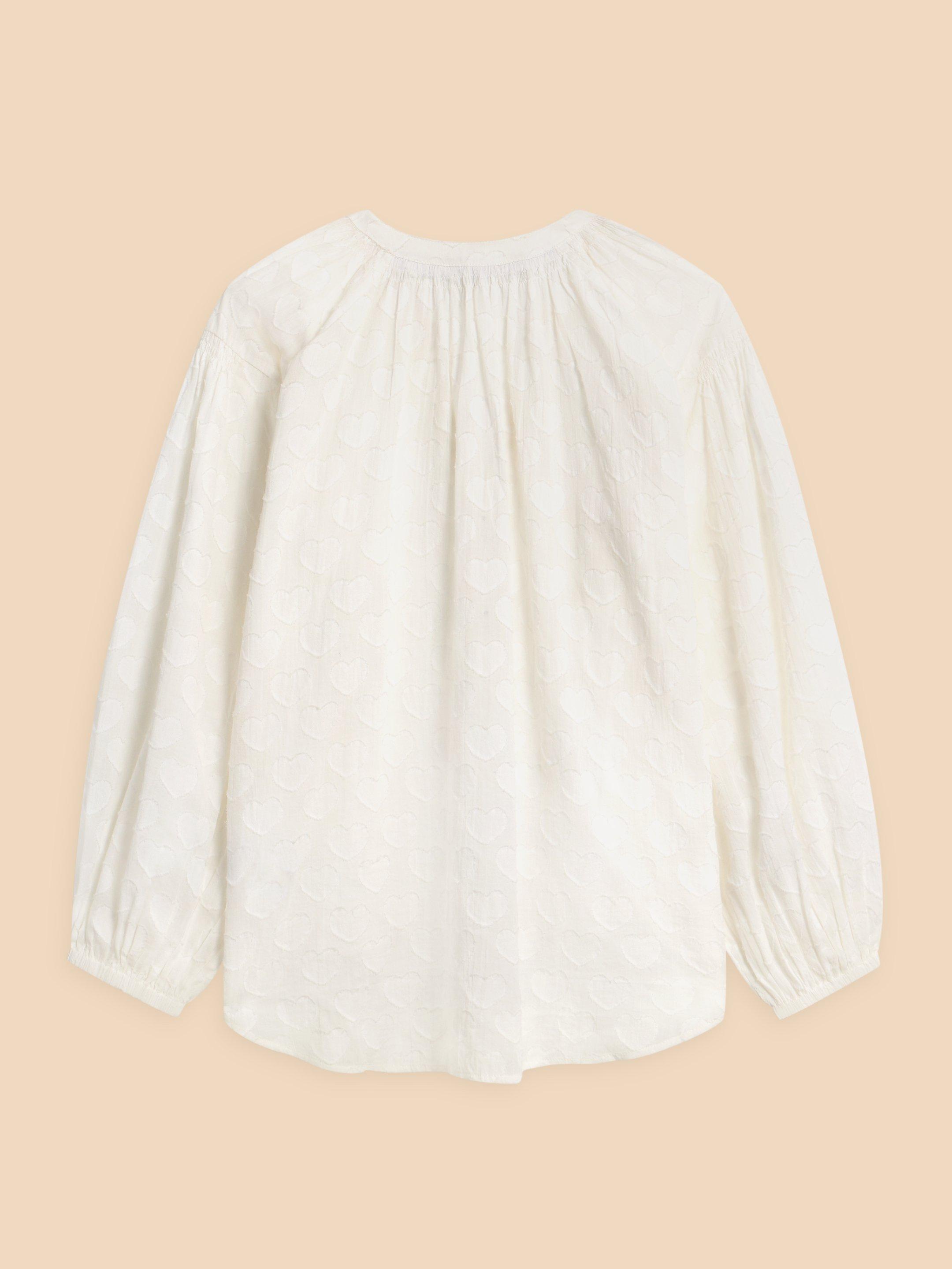 Josie Heart Jacquard Top in PALE IVORY | White Stuff