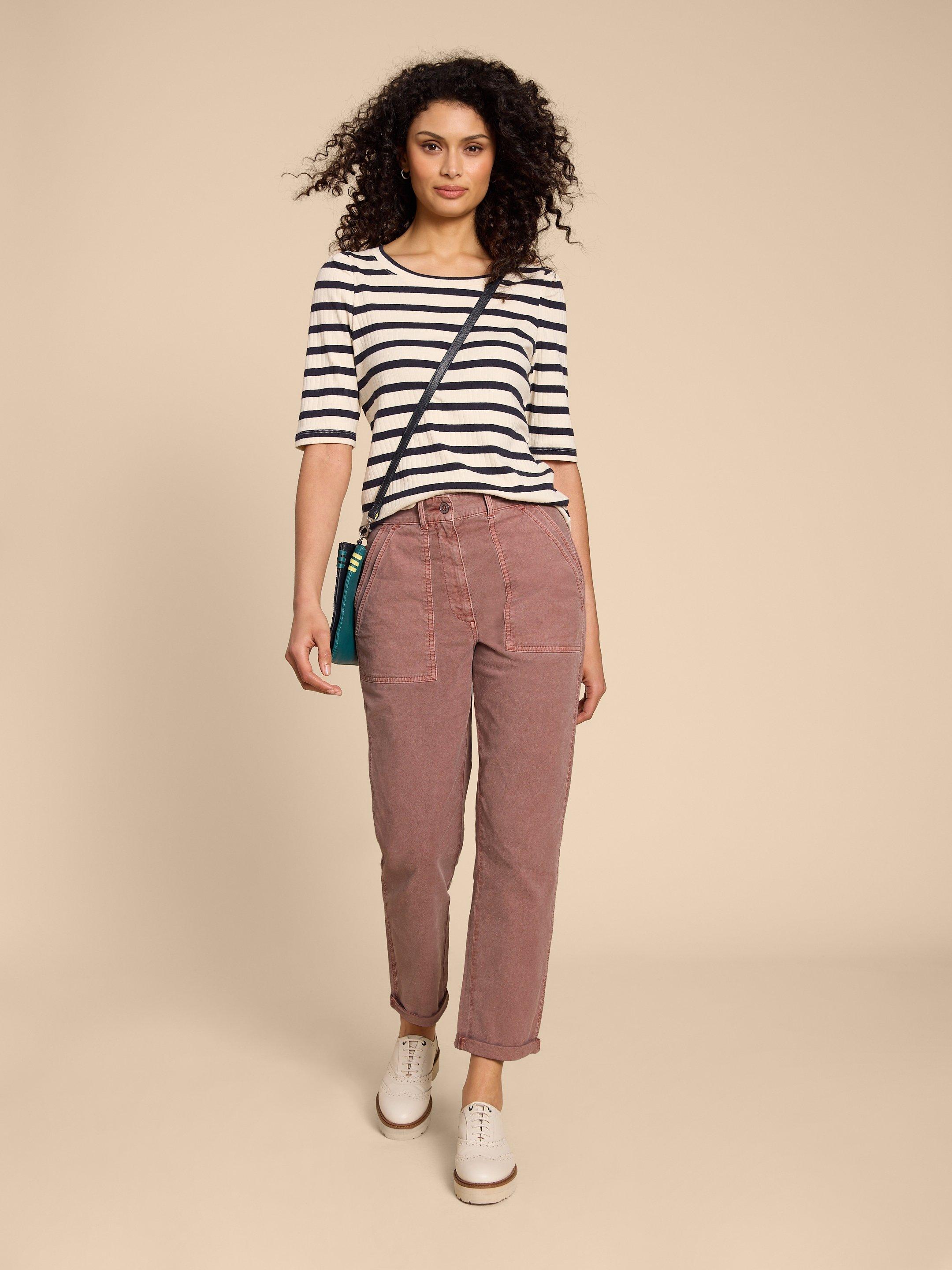 Twister Chino Trouser in DUSTY PINK | White Stuff