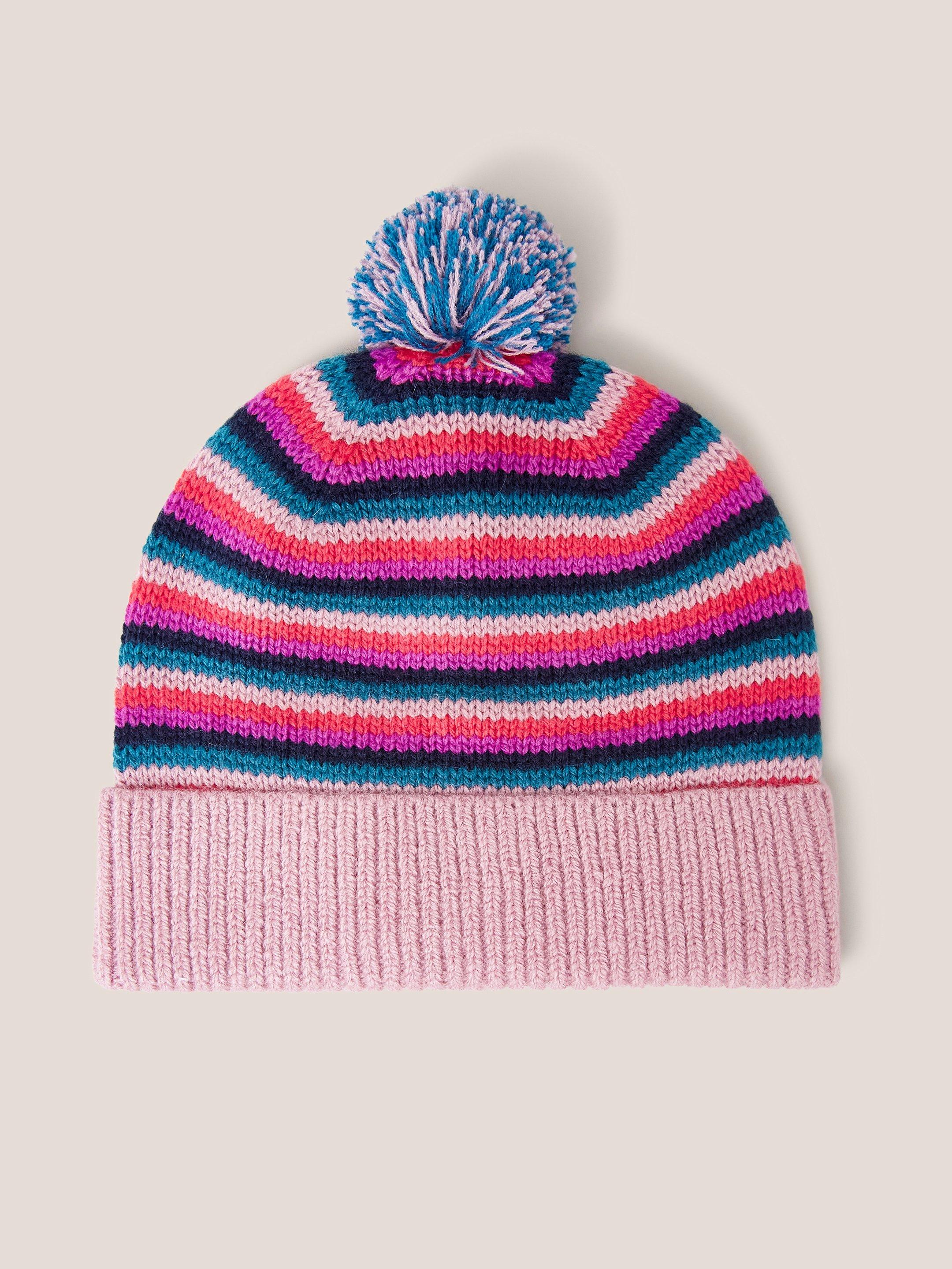 Multi Stripe Hat in PINK MULTI | White Stuff