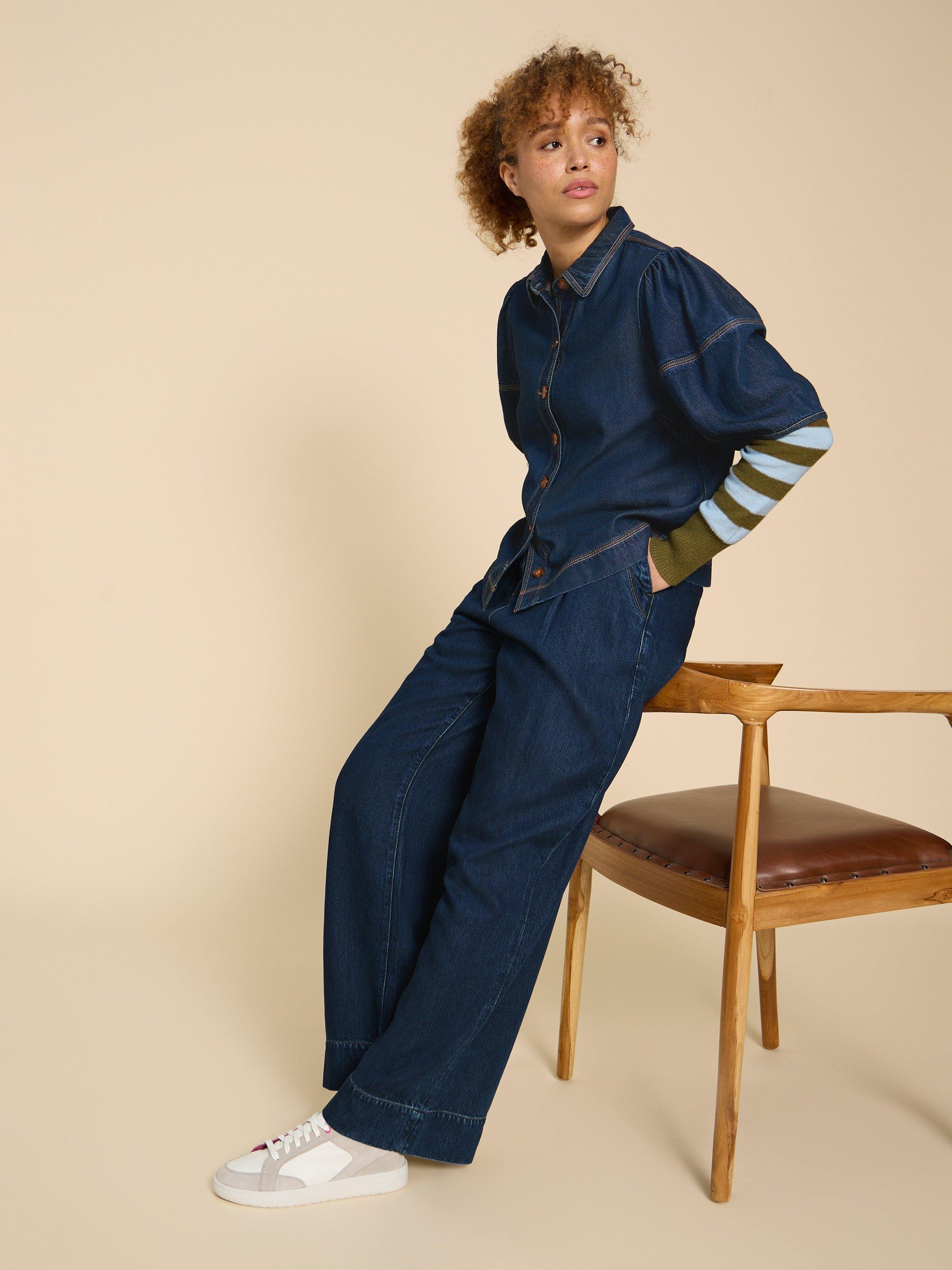 Kerry Denim Shirt in DK DENIM | White Stuff