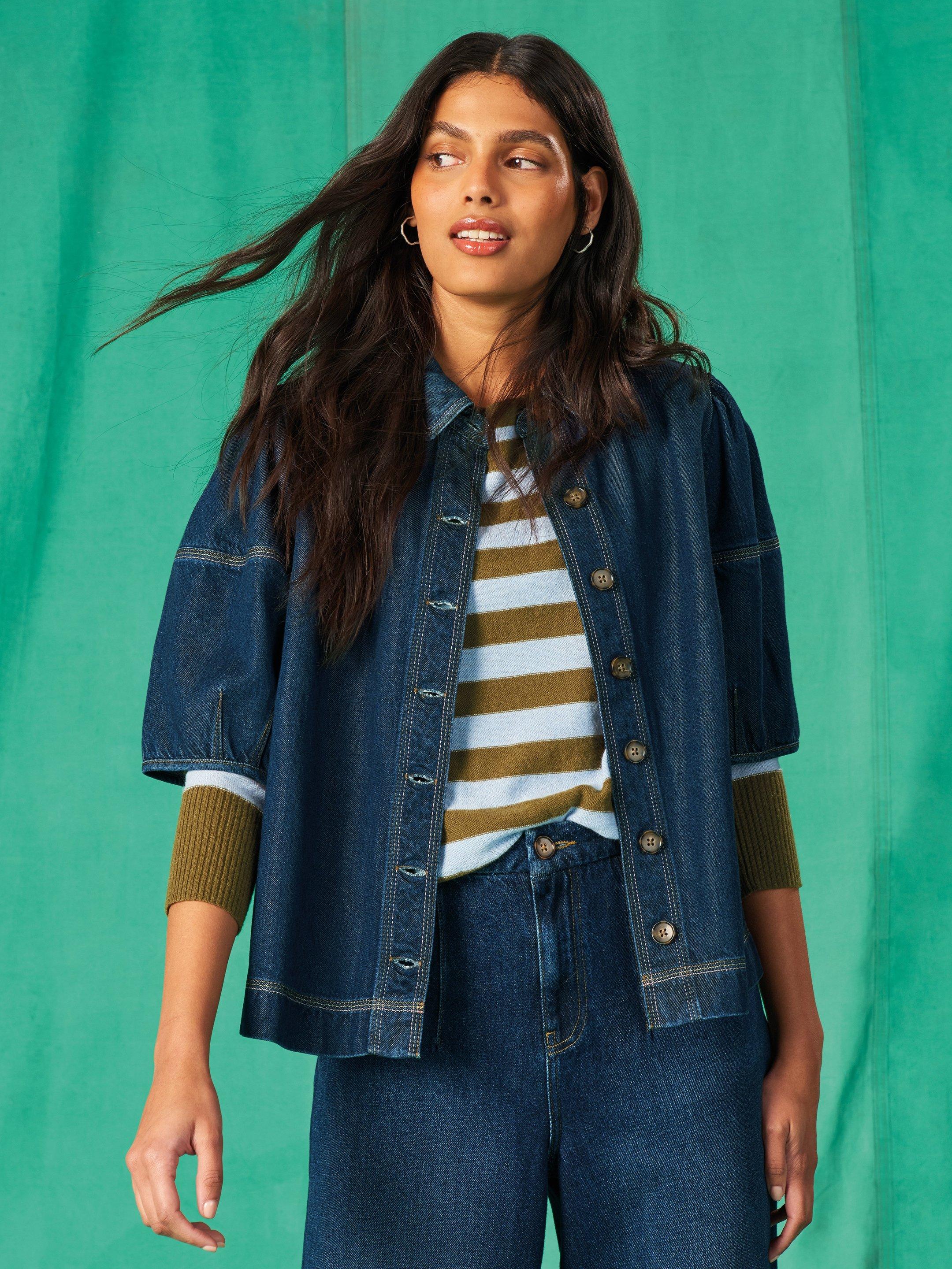 Kerry Denim Shirt in DK DENIM | White Stuff