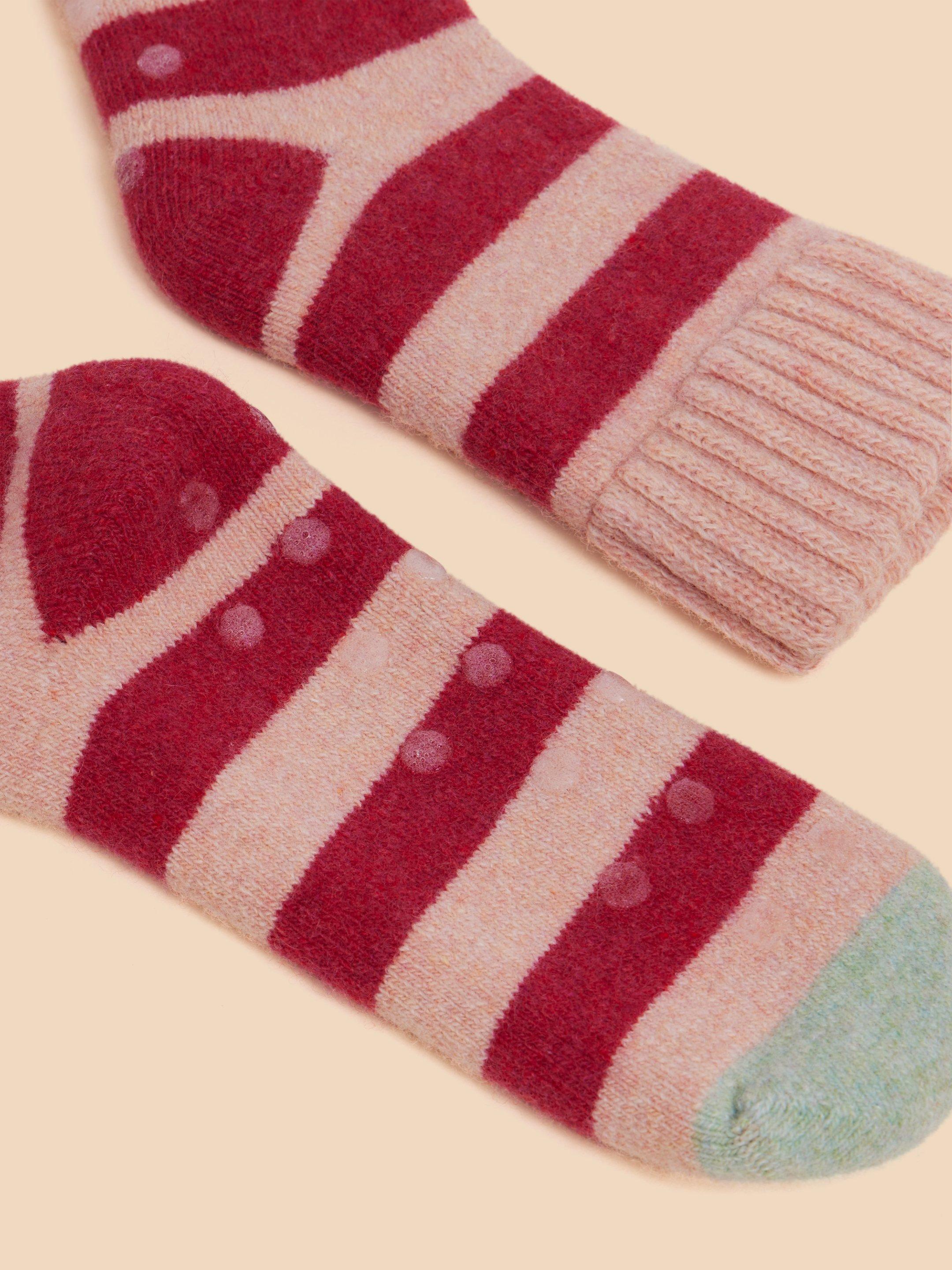 Striped Loopback Cosy Sock in PINK MULTI | White Stuff