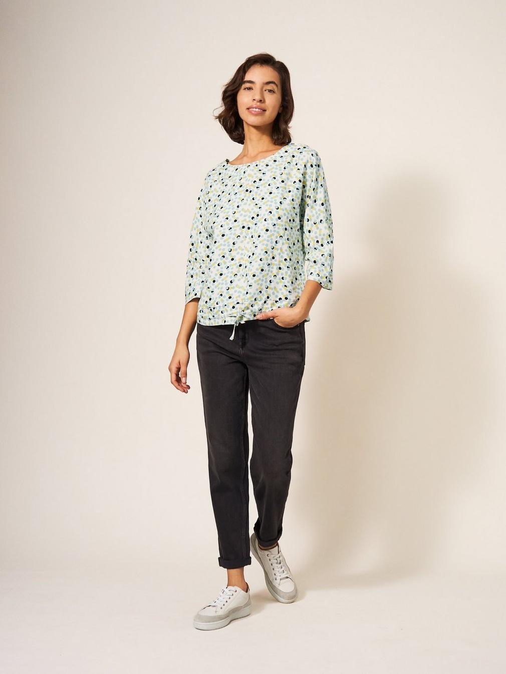 MADDIE MIX COTTON TOP in IVORY MULTI | White Stuff