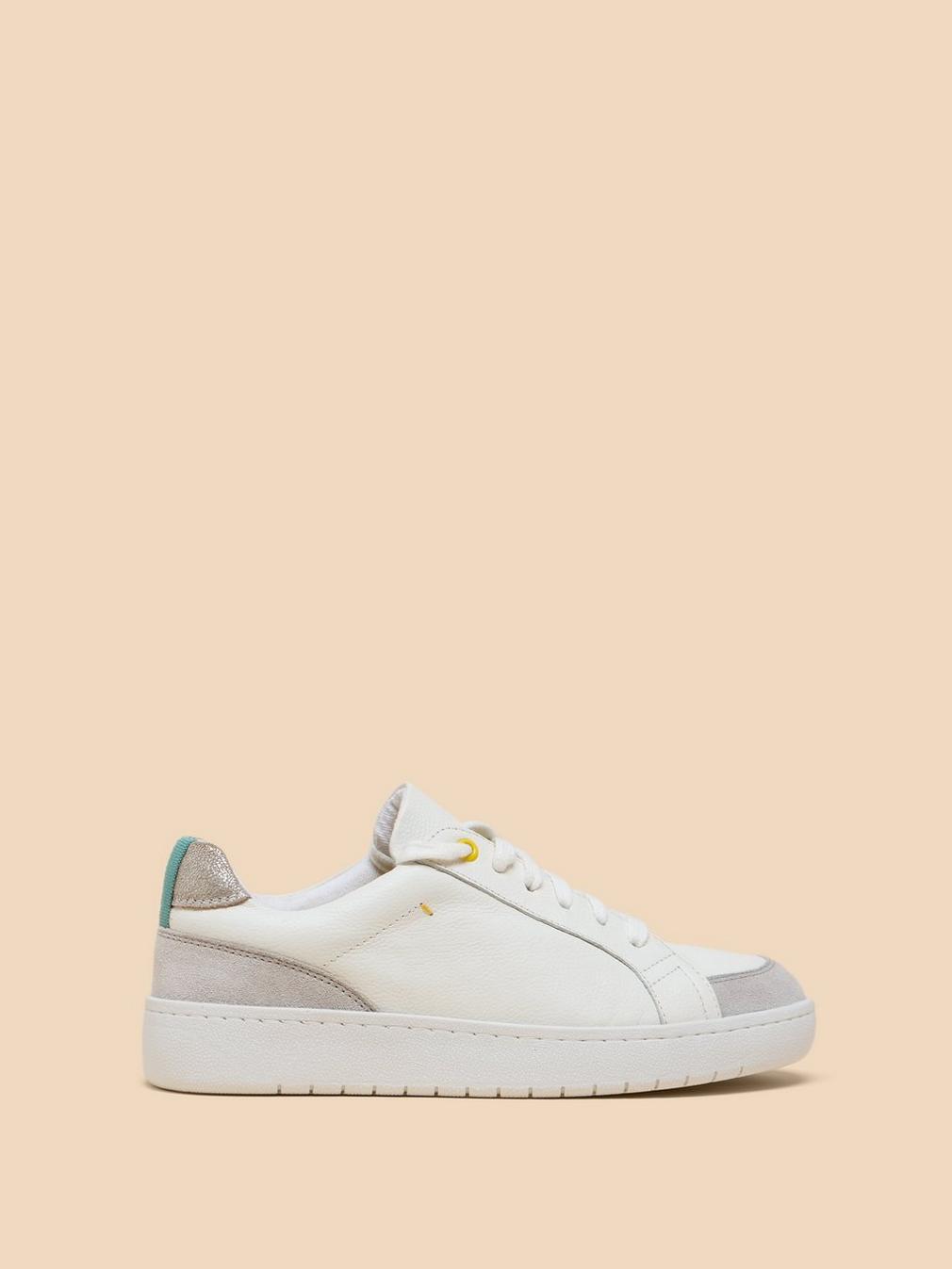 Lily Leather Suede Trainer in WHITE MULTI | White Stuff