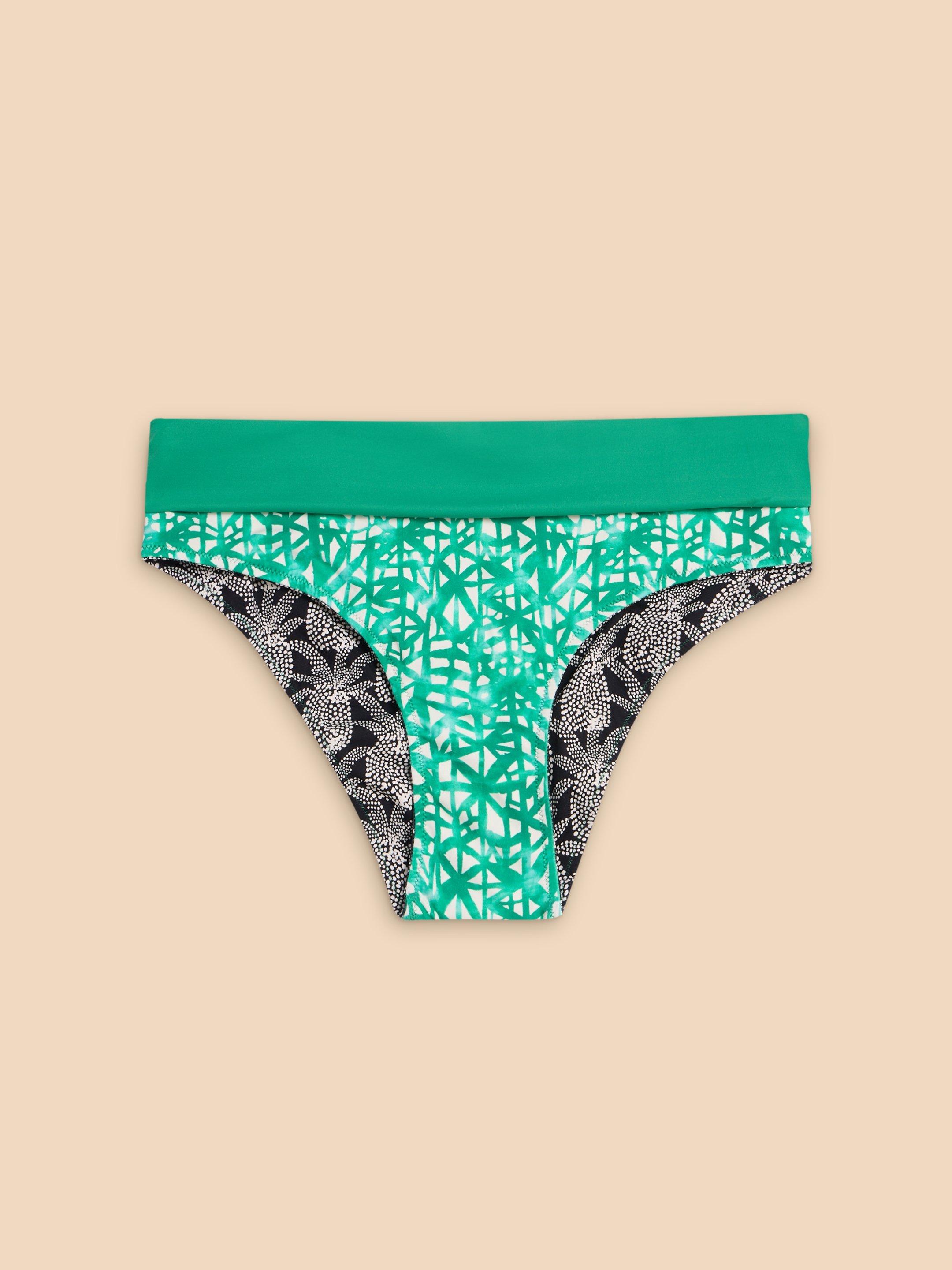 Reversible Fold Down Bottom in GREEN MULTI | White Stuff