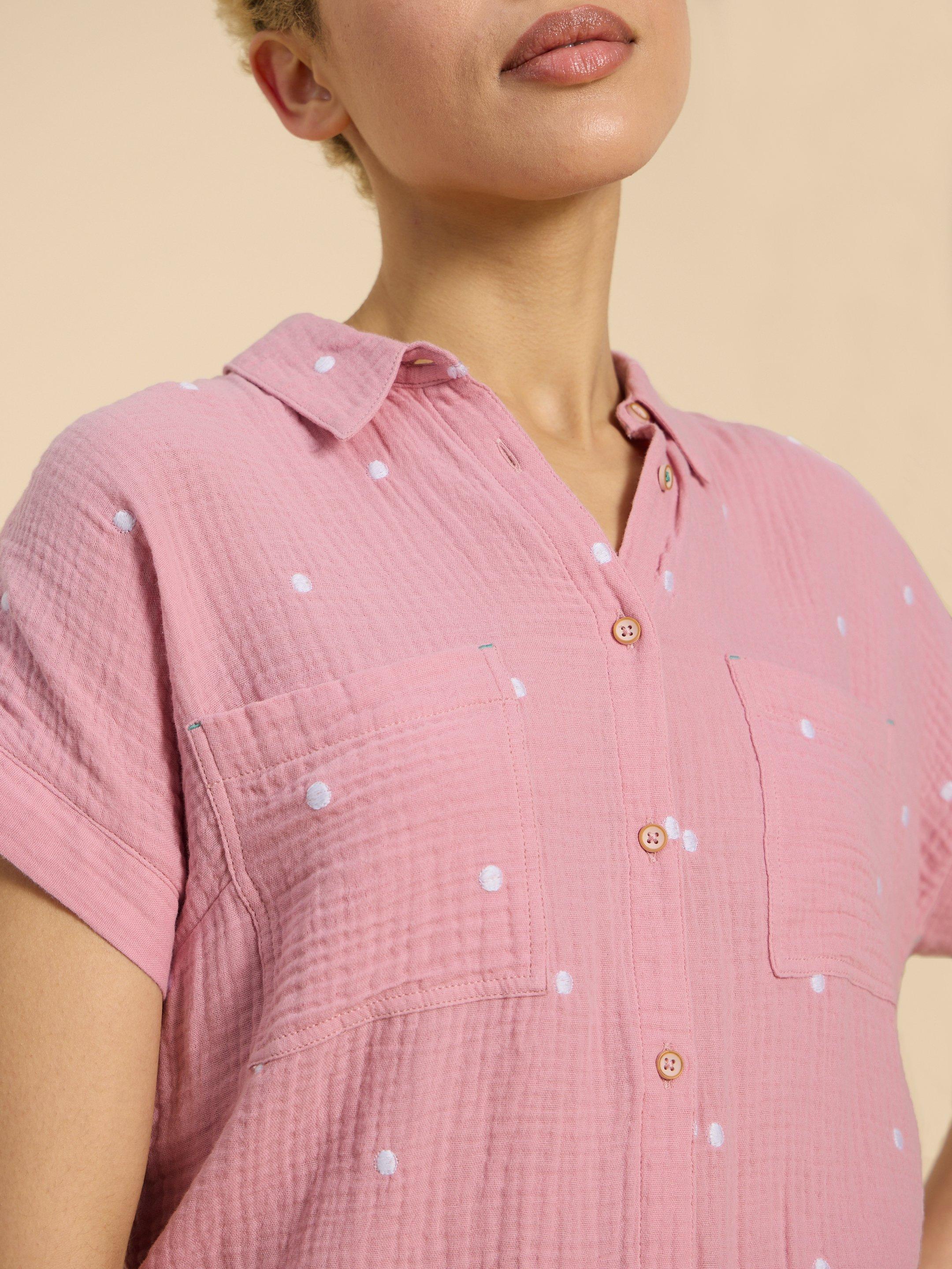Emma Double Cloth Shirt in PINK MULTI | White Stuff