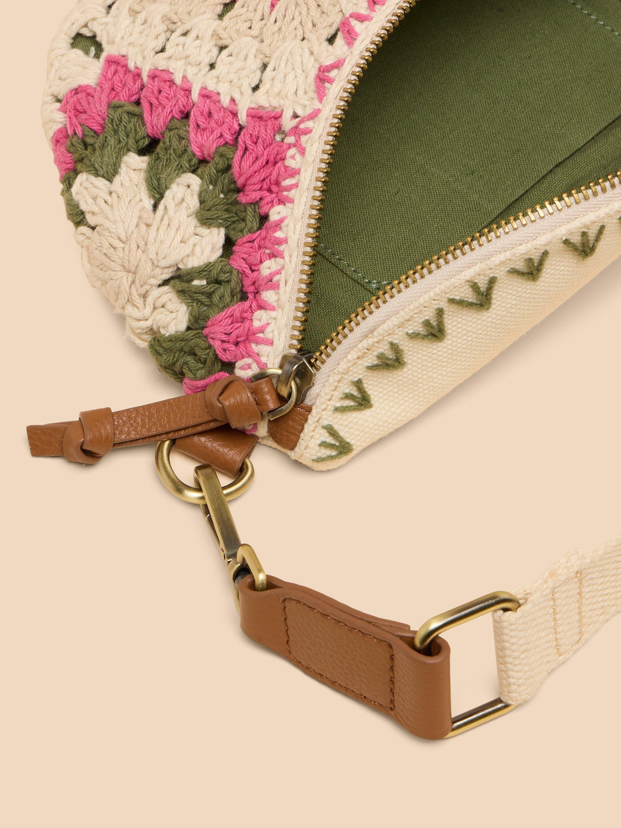 Sebby Mini Crochet Sling Bag in NATURAL MULTI | White Stuff