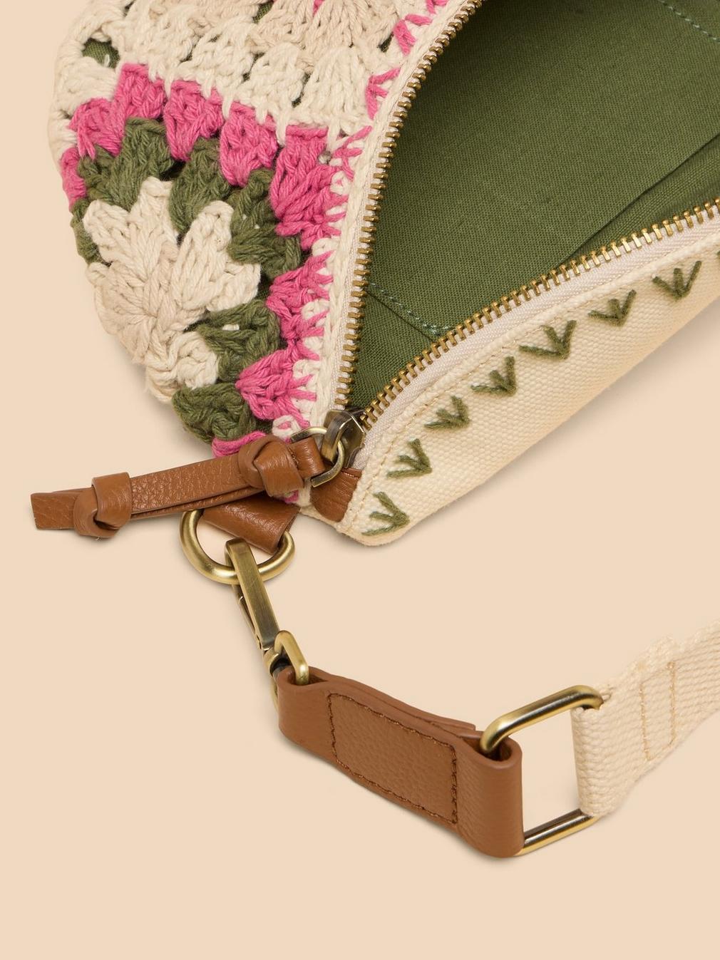 Sebby Mini Crochet Sling Bag in NATURAL MULTI | White Stuff