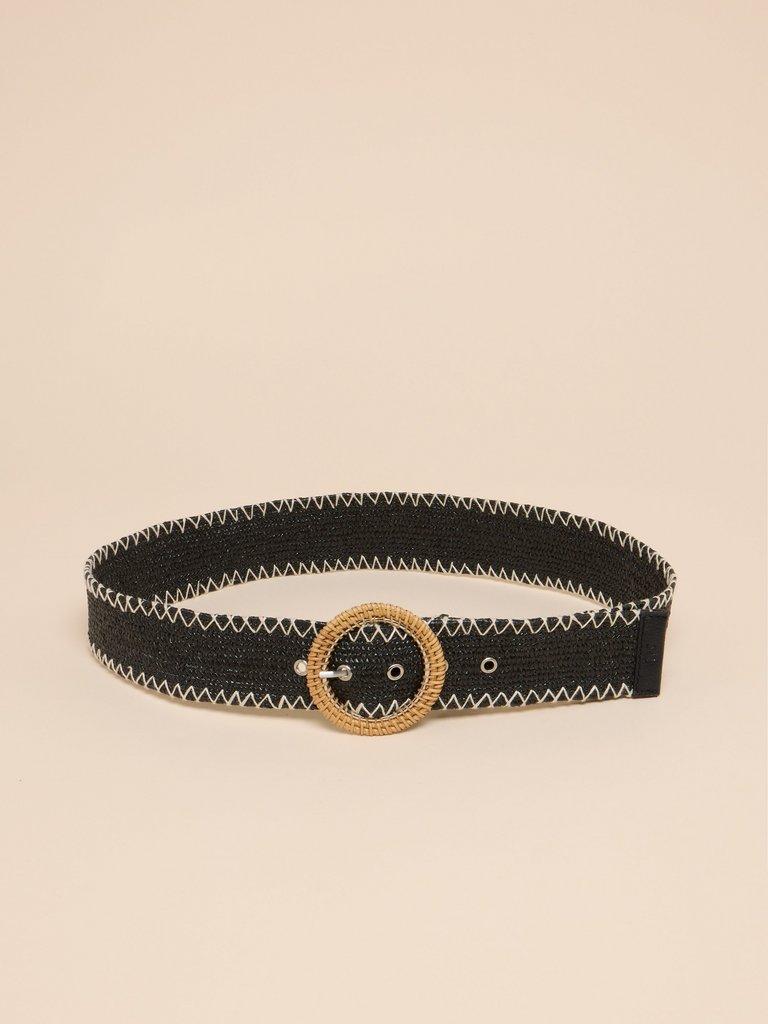 Raffia Woven Belt in PURE BLACK | White Stuff