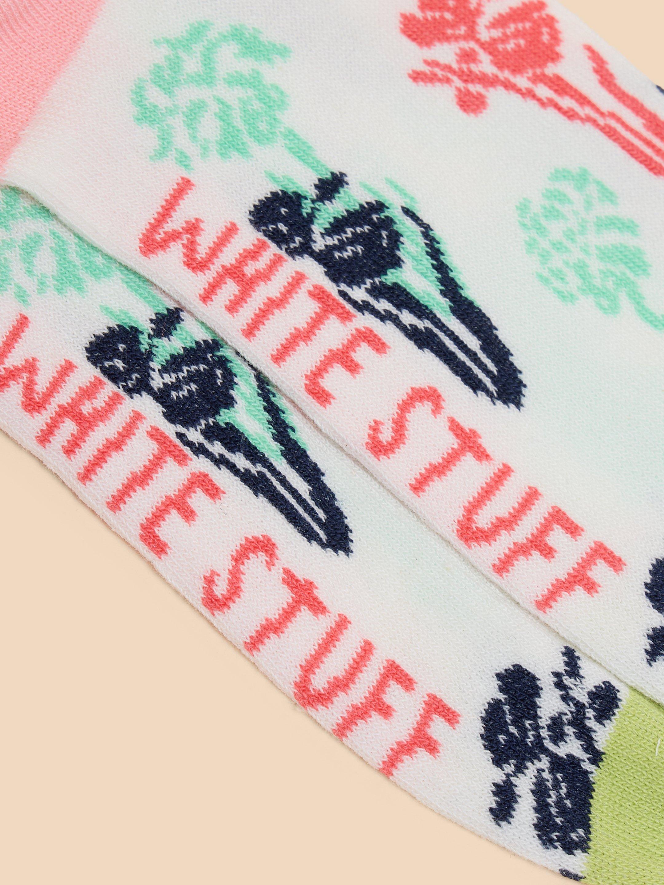 Iris Floral Ankle Sock in IVORY MULTI | White Stuff