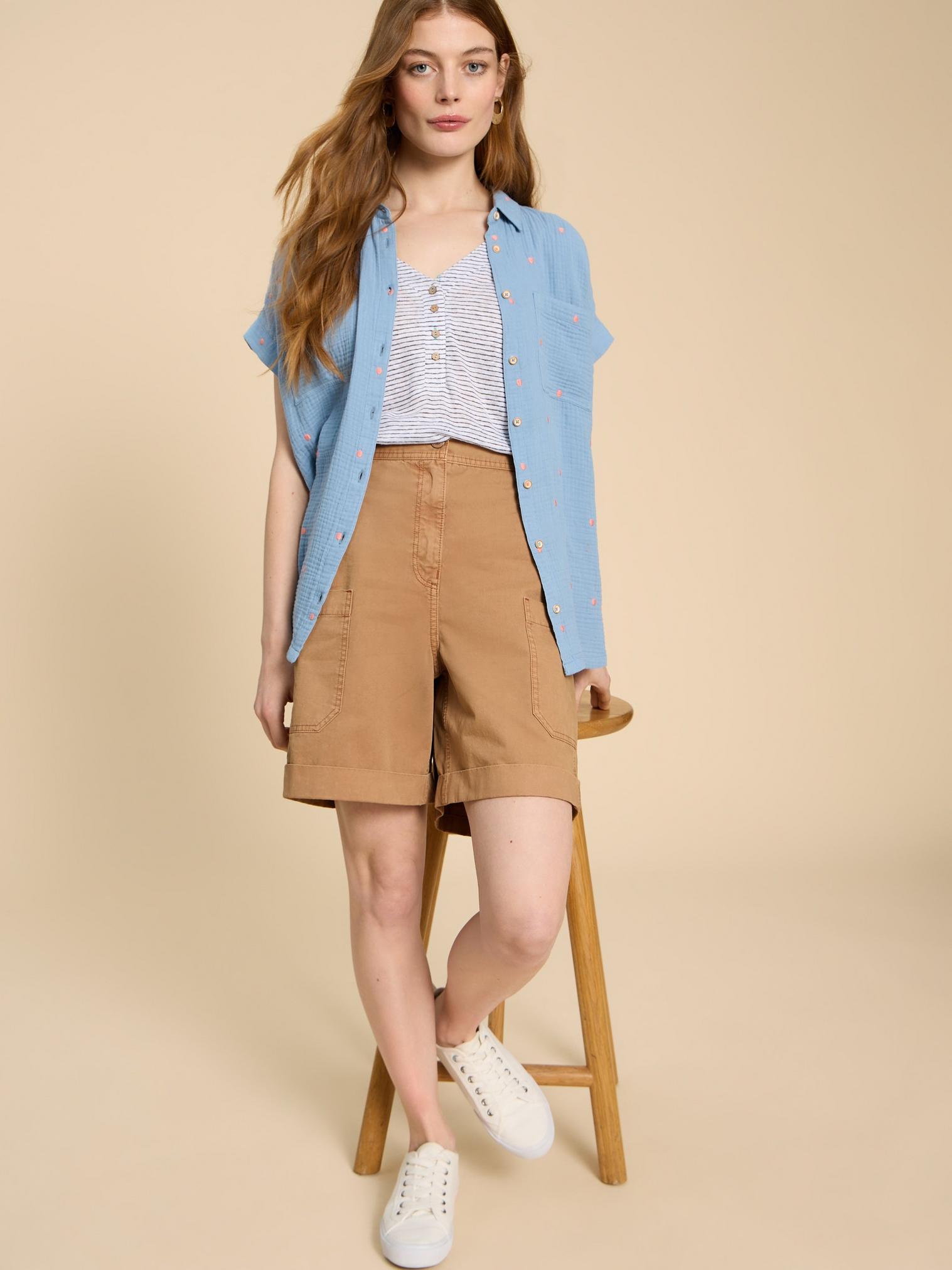 Carlie Cargo Shorts in DARK NATURAL | White Stuff