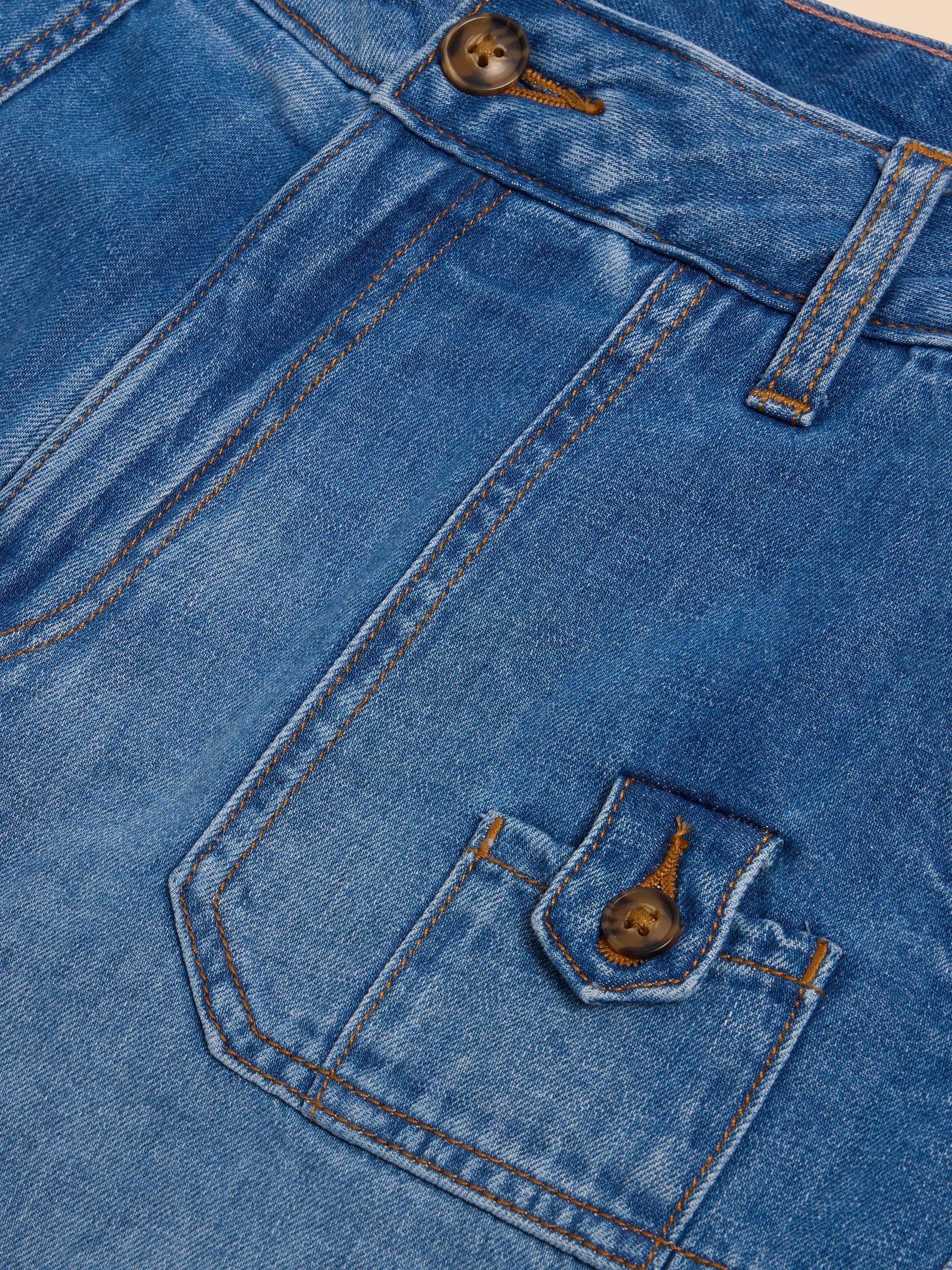 Mollie Combat Denim Shorts in MID DENIM | White Stuff