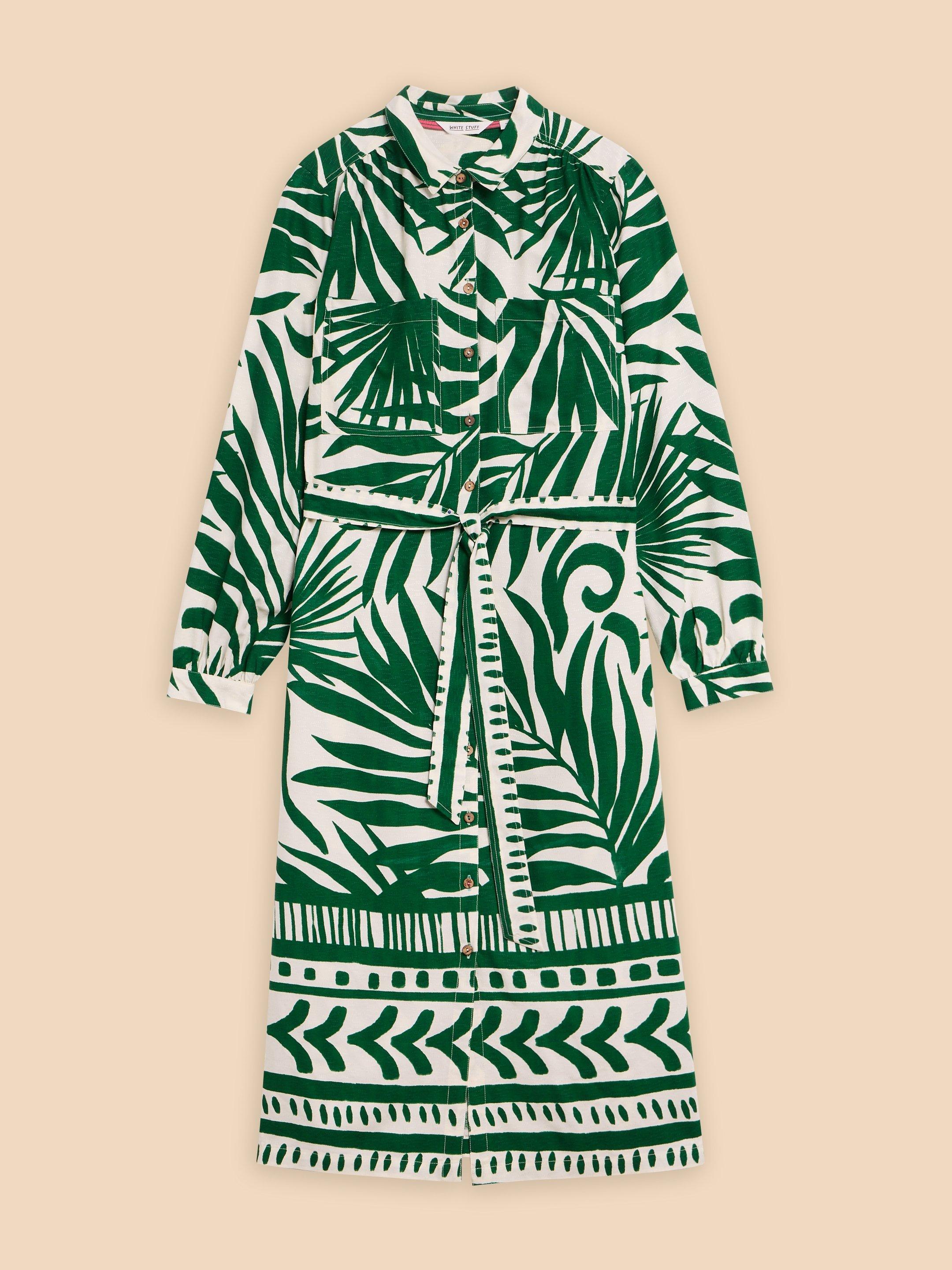 Toni Eco Vero Shirt Dress in GREEN PRINT | White Stuff