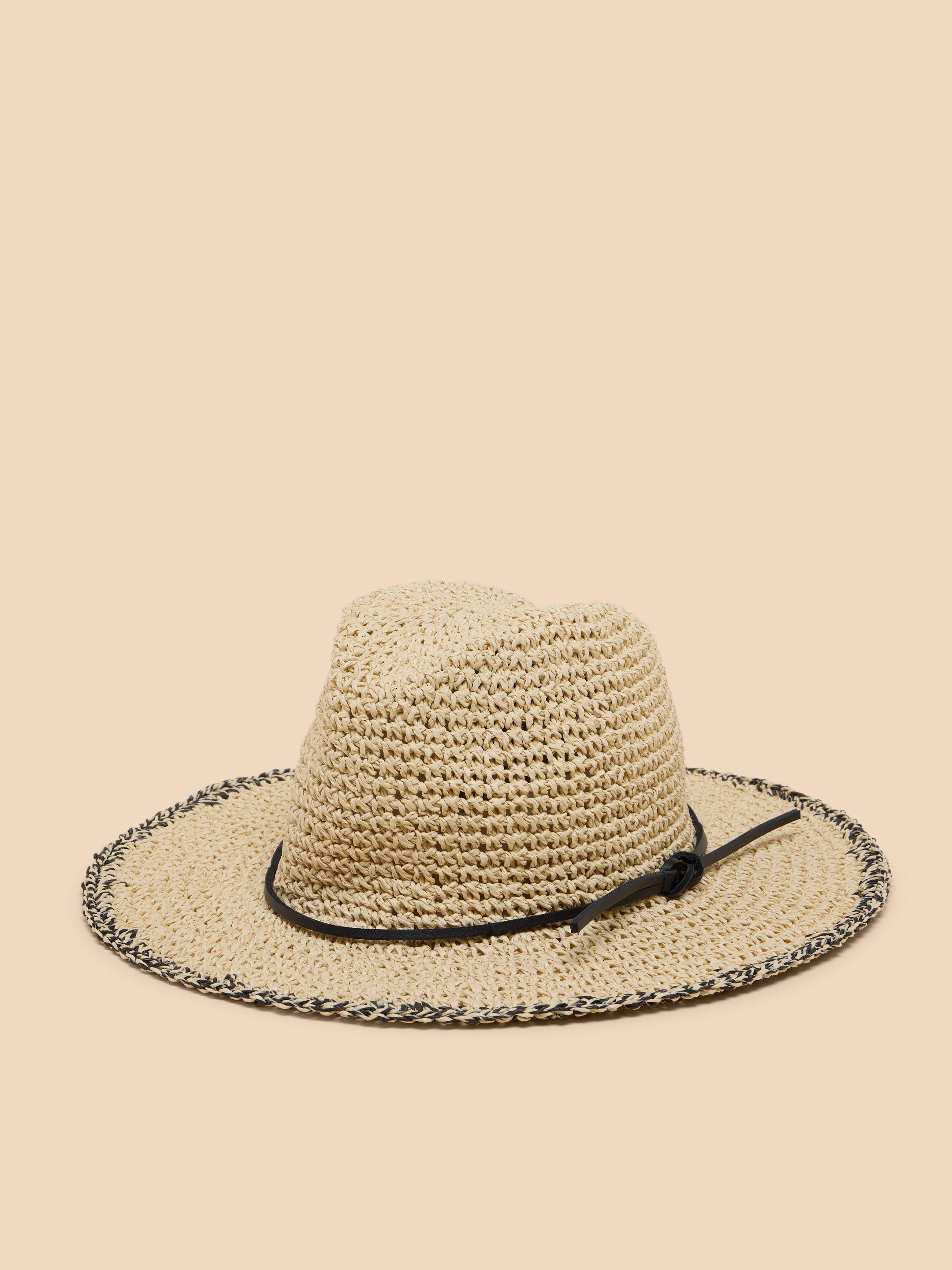 Summer Straw Fedora in NATURAL MULTI | White Stuff