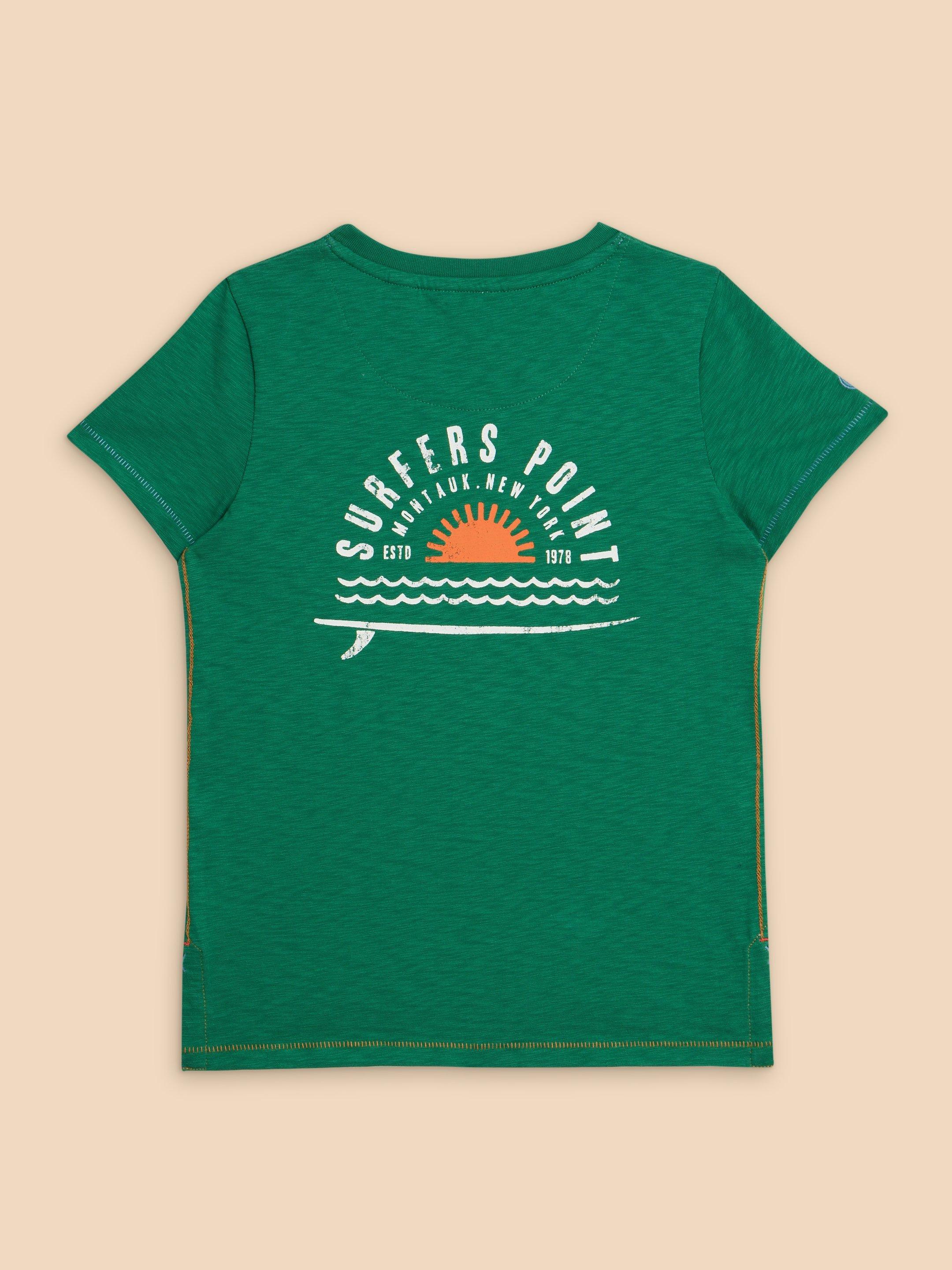 Surfers Point SS Graphic Tee in GREEN PRINT | White Stuff