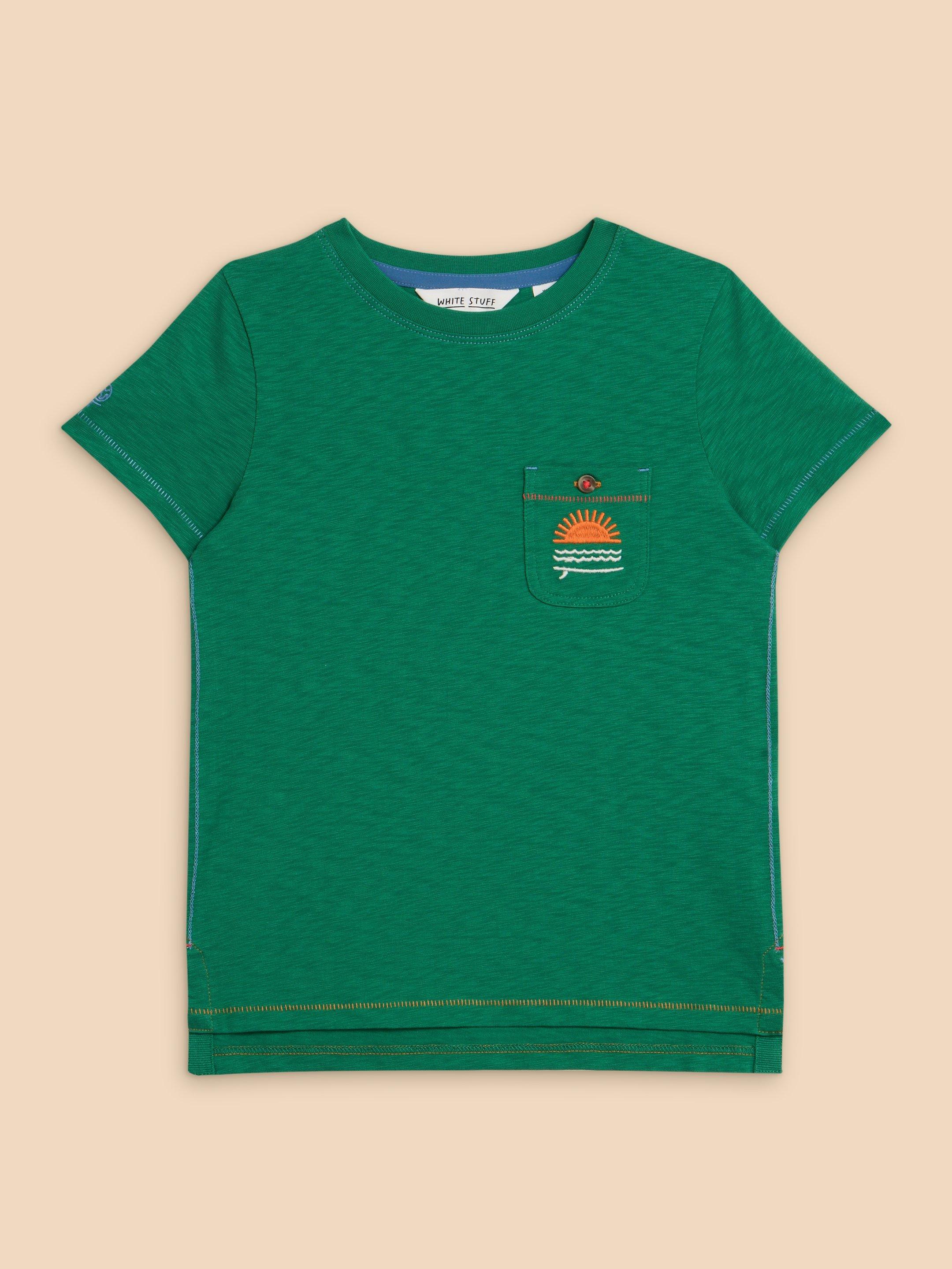Surfers Point SS Graphic Tee in GREEN PRINT | White Stuff