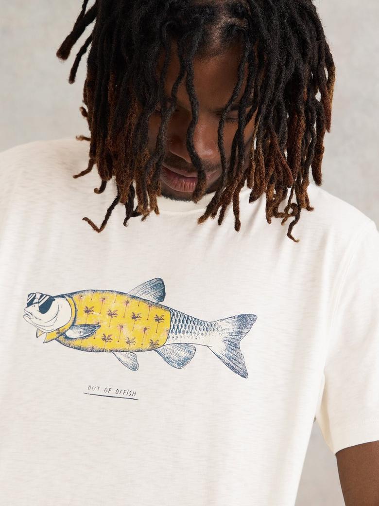 White Stuff Out Of Offish Graphic Men's T-Shirt 100% Cotton Short ...