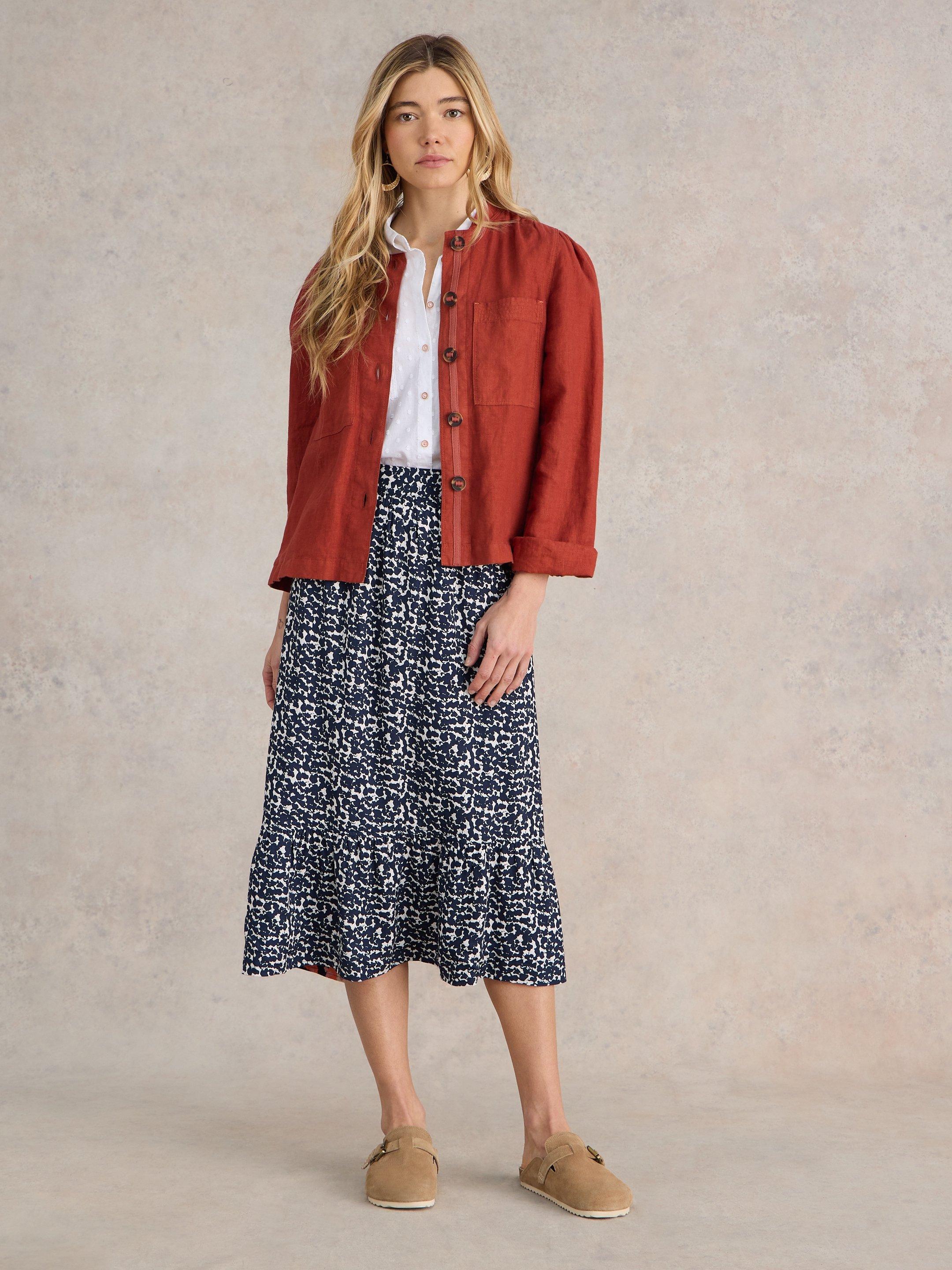 Ava Reversible Skirt in NAVY MULTI | White Stuff