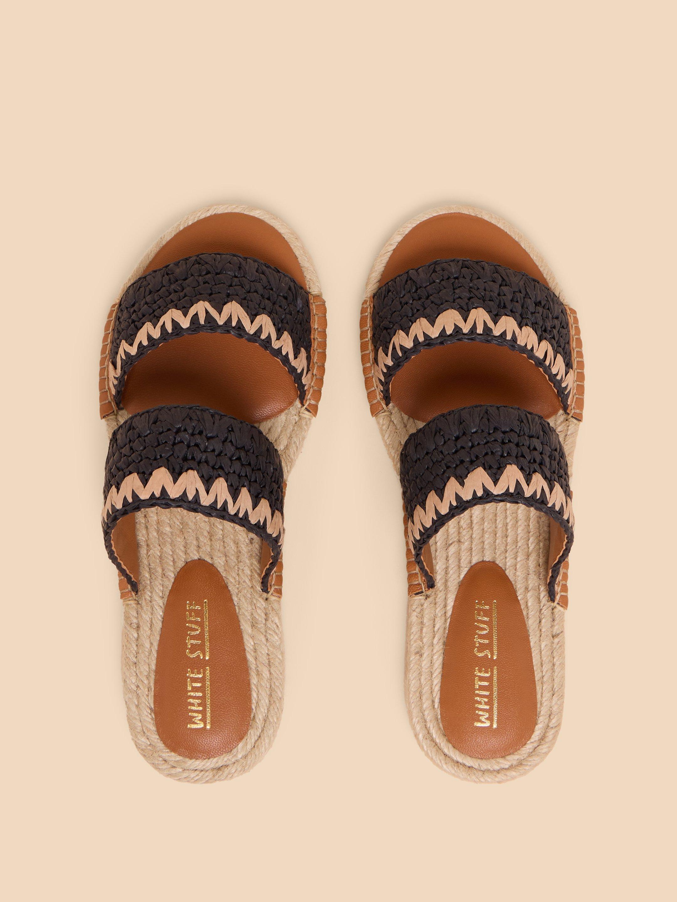 Belflower Raffia Mule in BLACK MULTI | White Stuff