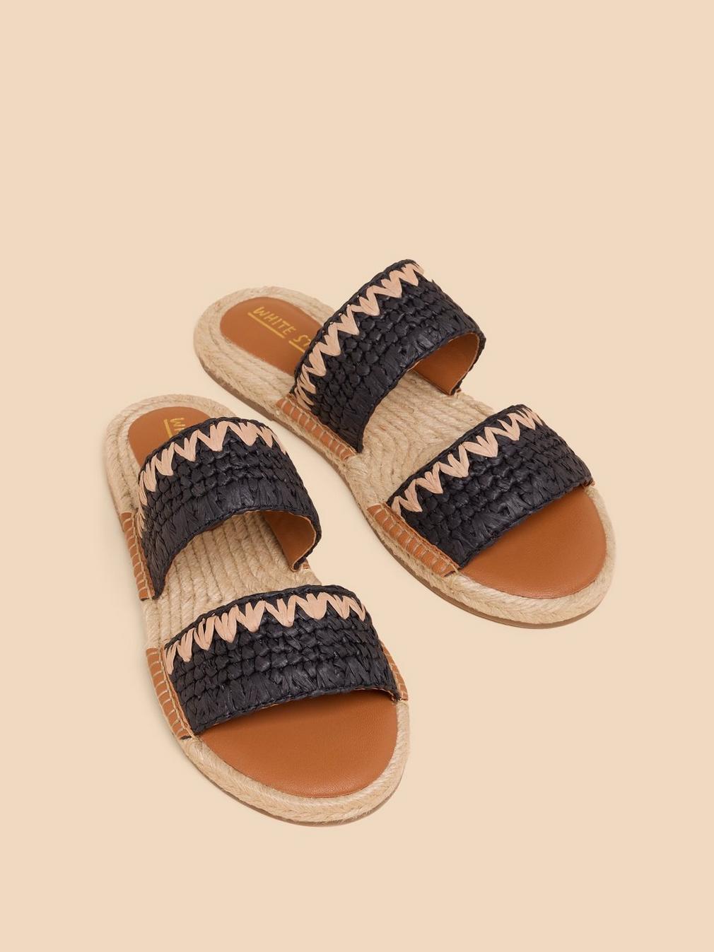 Belflower Raffia Mule in BLACK MULTI | White Stuff