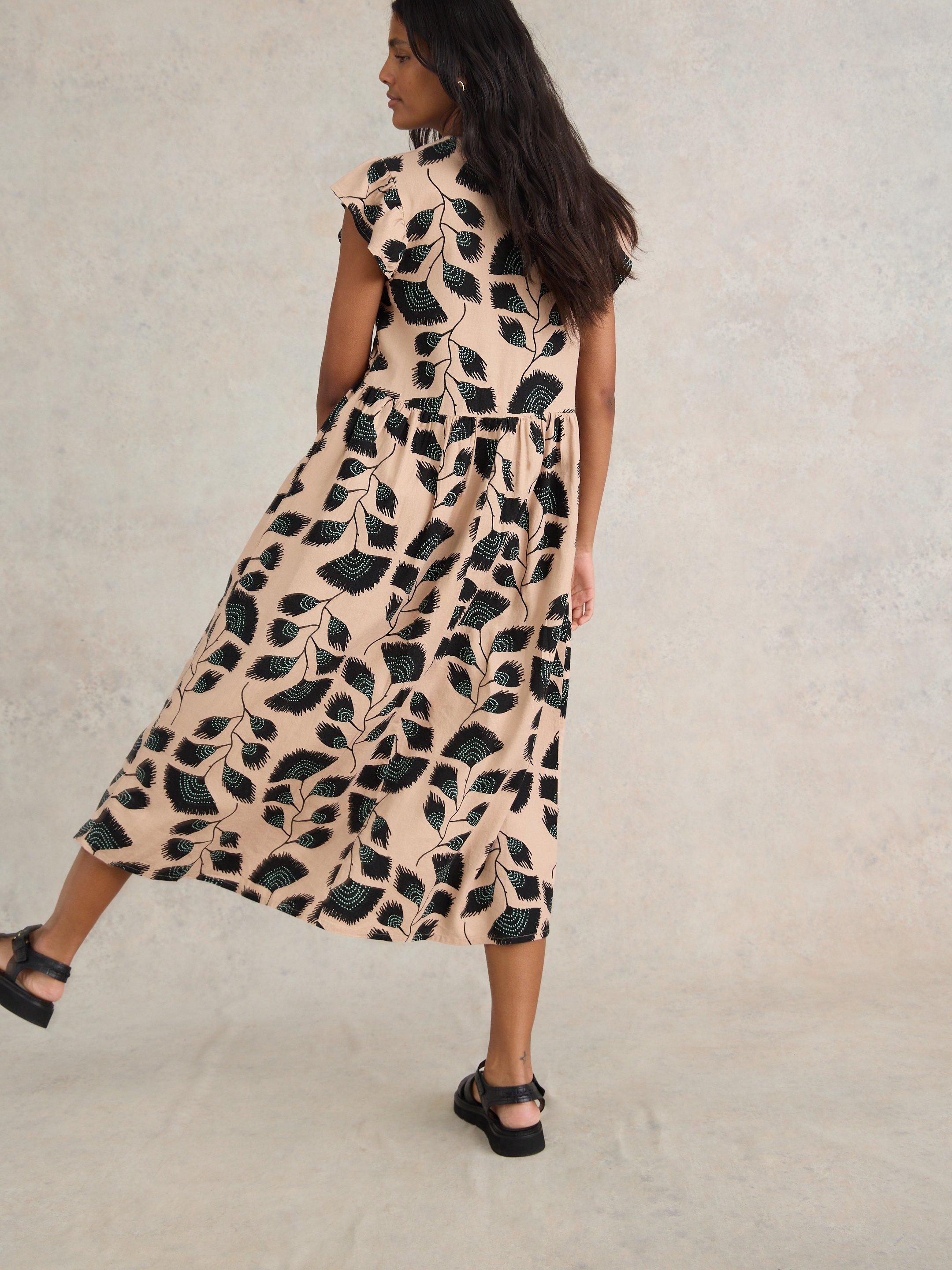 Grace Linen Blend Dress in IVORY PRINT | White Stuff