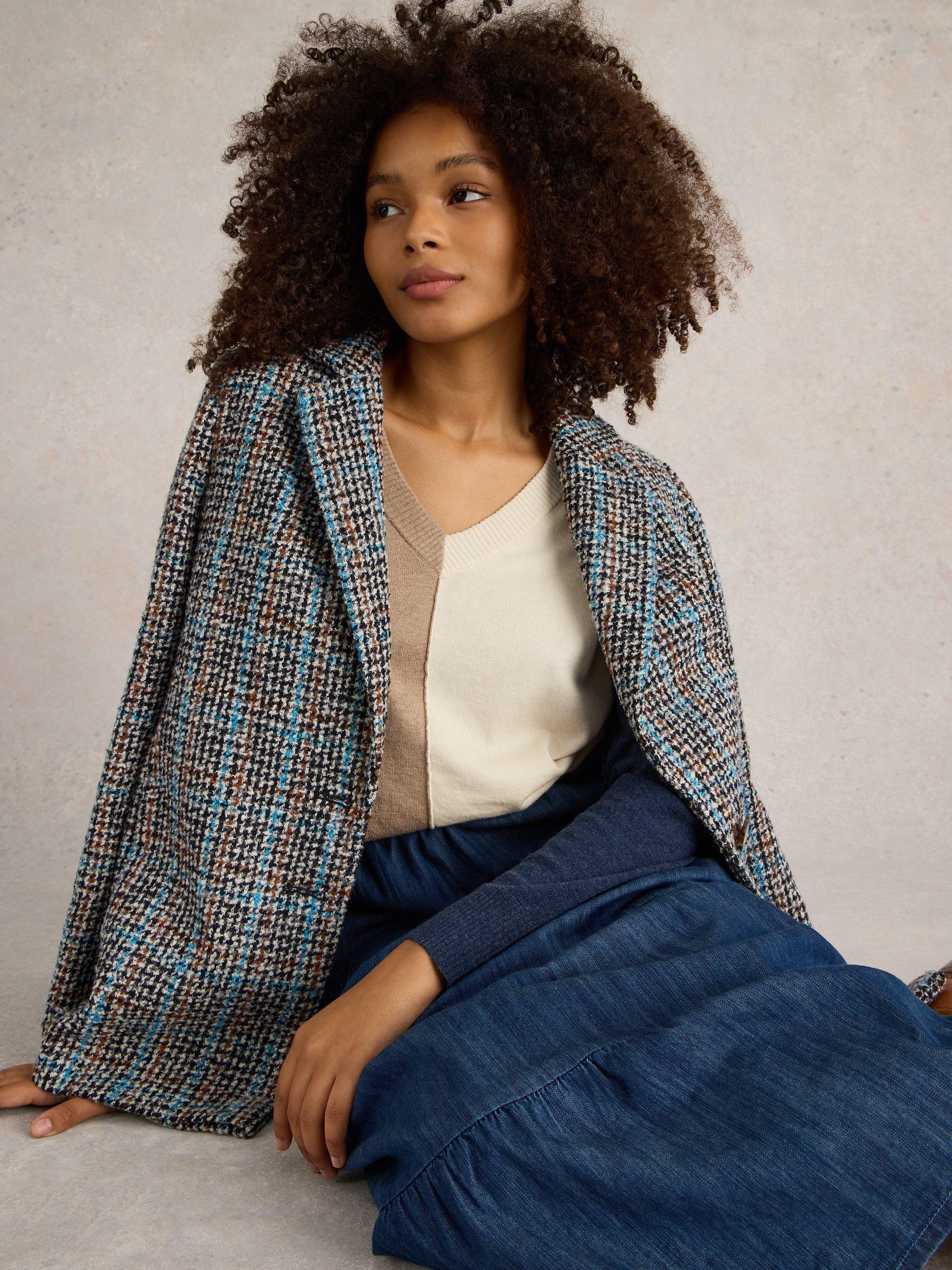 Aspen Check Jacket in GREY MULTI | White Stuff