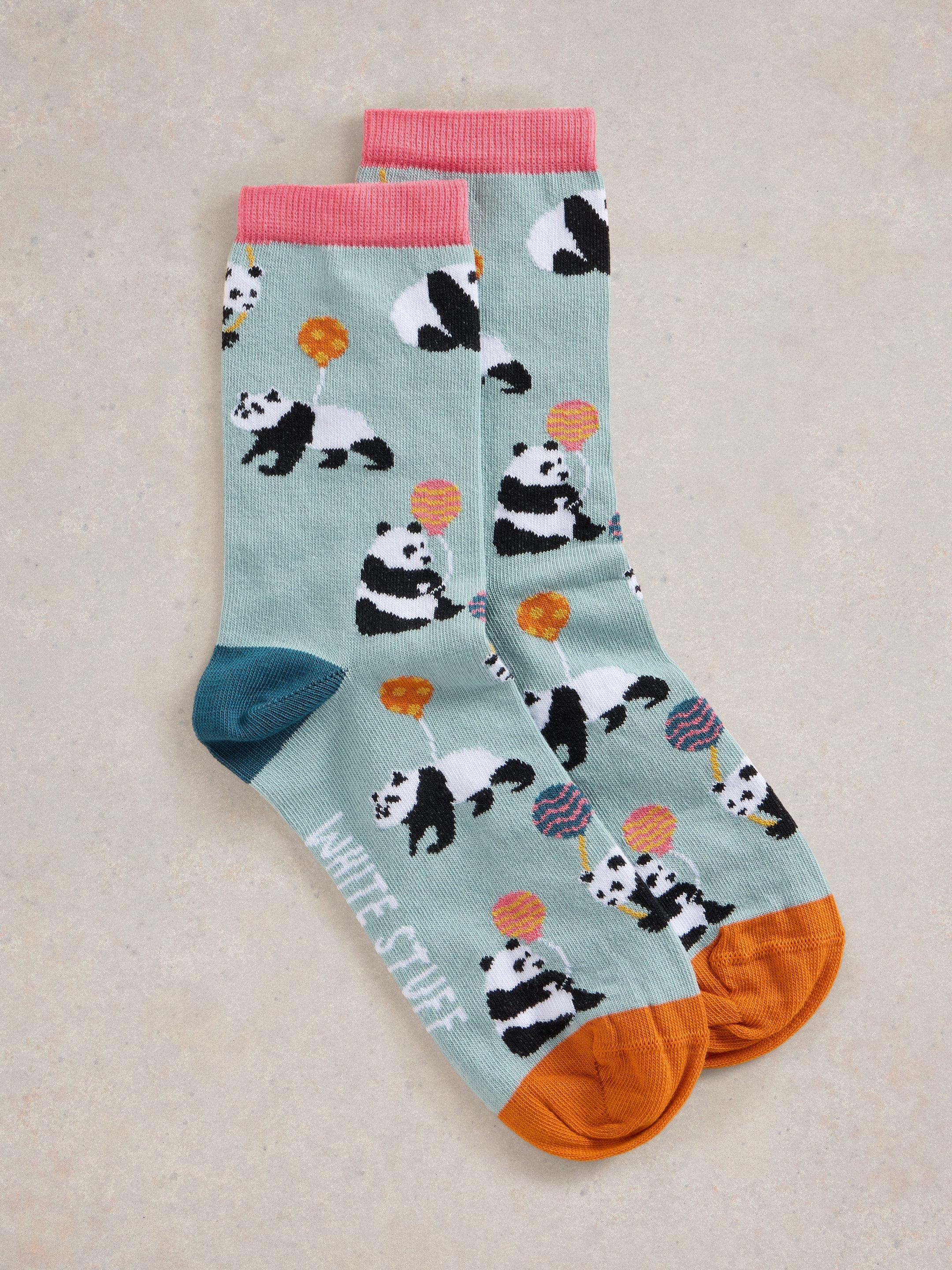 Panda Party Ankle Sock in BLUE MULTI | White Stuff