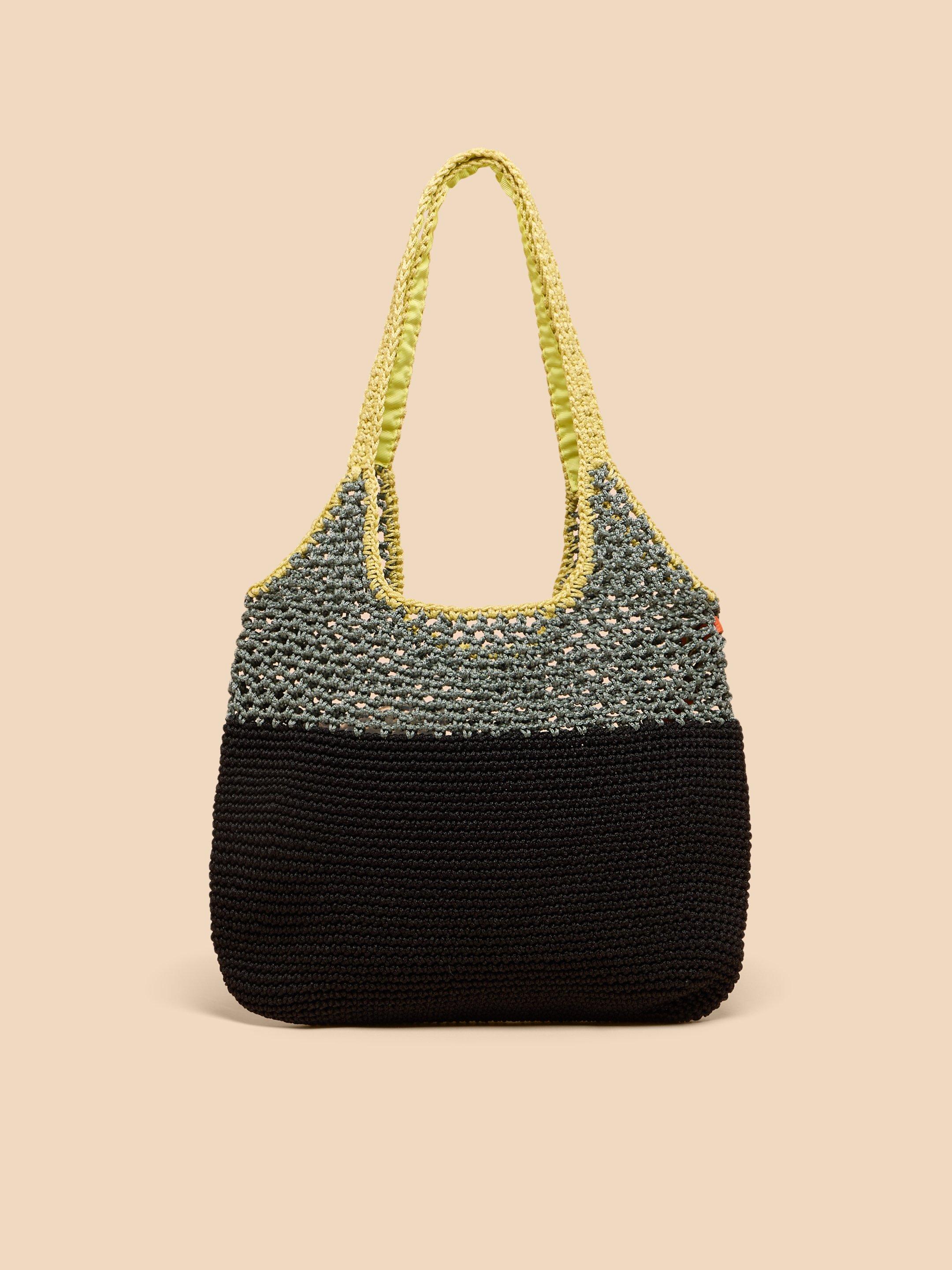 Christie Crochet Shopper in BLACK MULTI | White Stuff