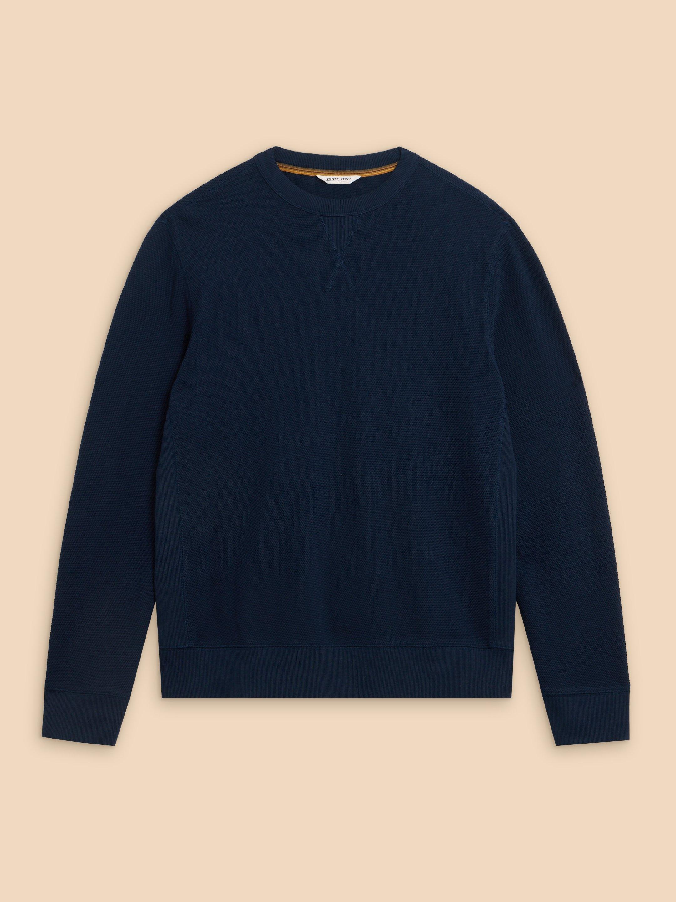 Pique Crew Neck Sweat in DEEP BLUE | White Stuff