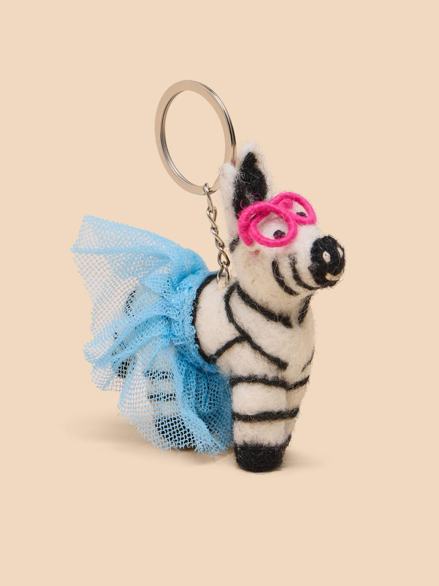 ZEBRA KEYRING in WHITE MULTI | White Stuff