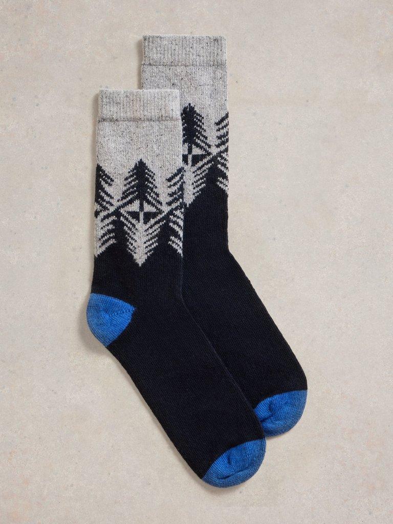 Forest Scenic Wool Mix Sock in BLUE MULTI | White Stuff